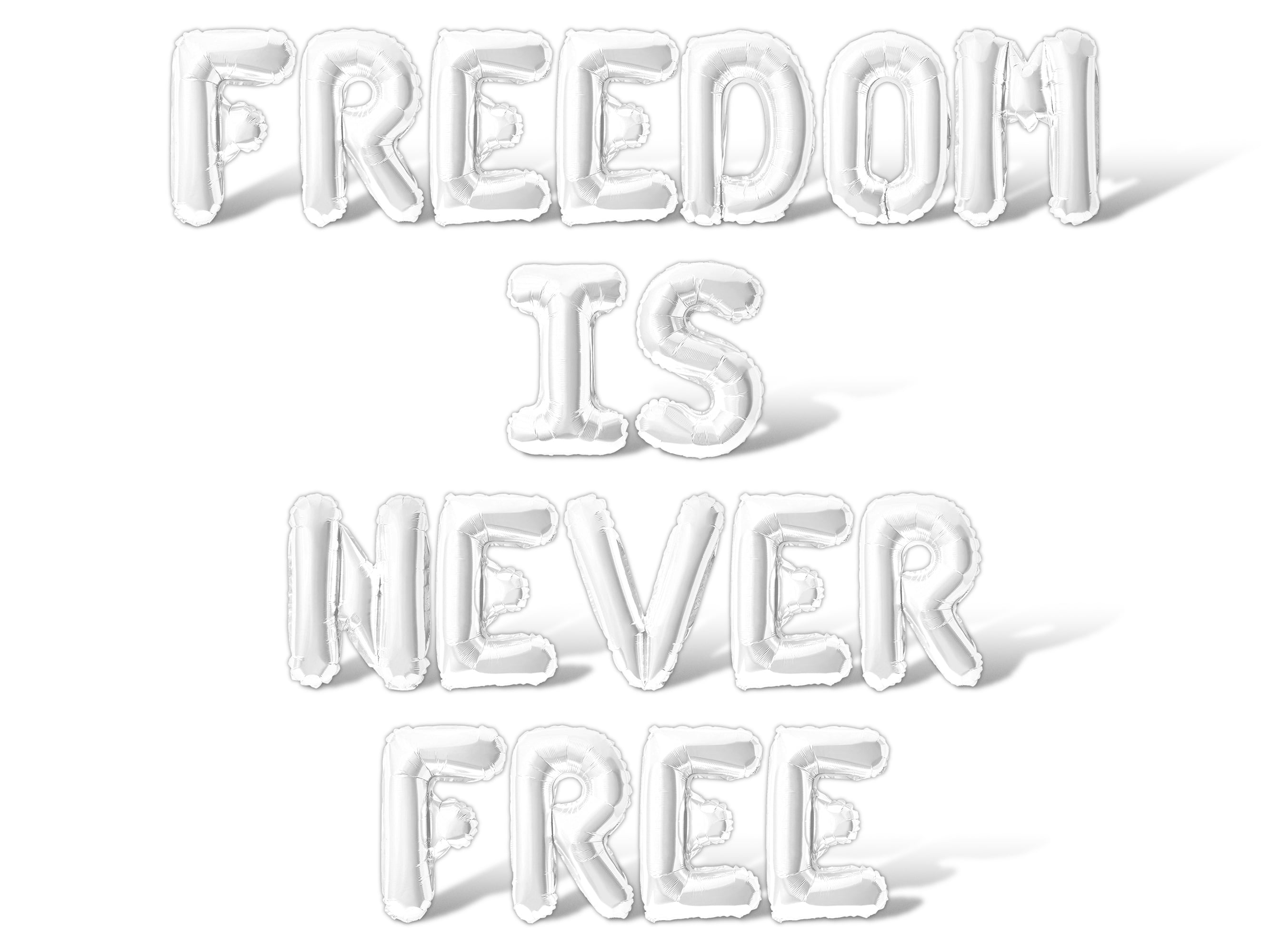 Letter Balloons - FREEDOM IS NEVER FREE 16" Inch Alphabet Letters Foil ...