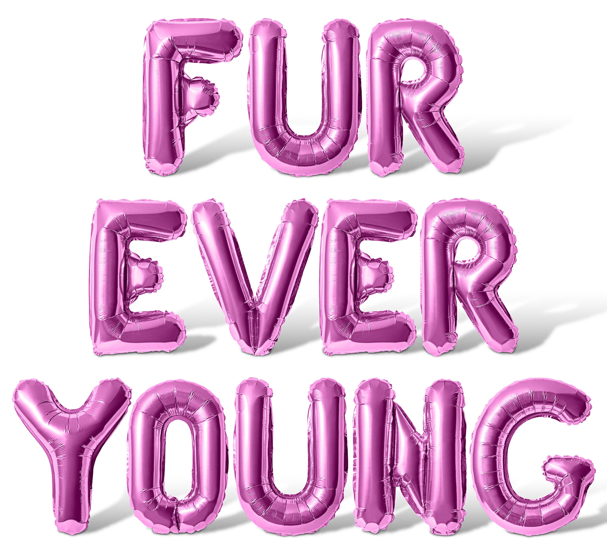 Letter Balloons - FUR EVER YOUNG 16" Inch Alphabet Letters Foil Mylar ...