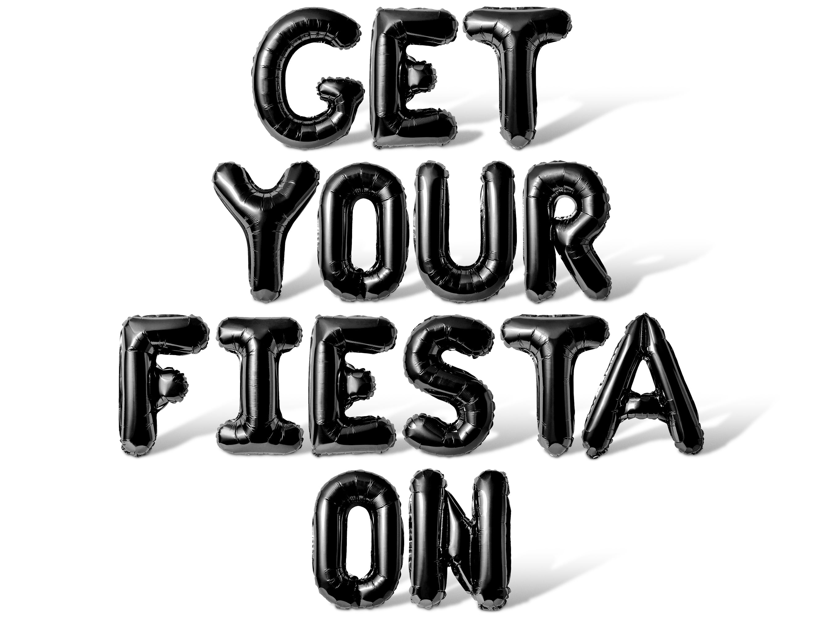 Letter Balloons - GET YOUR FIESTA ON 16" Inch Alphabet Letters Foil ...