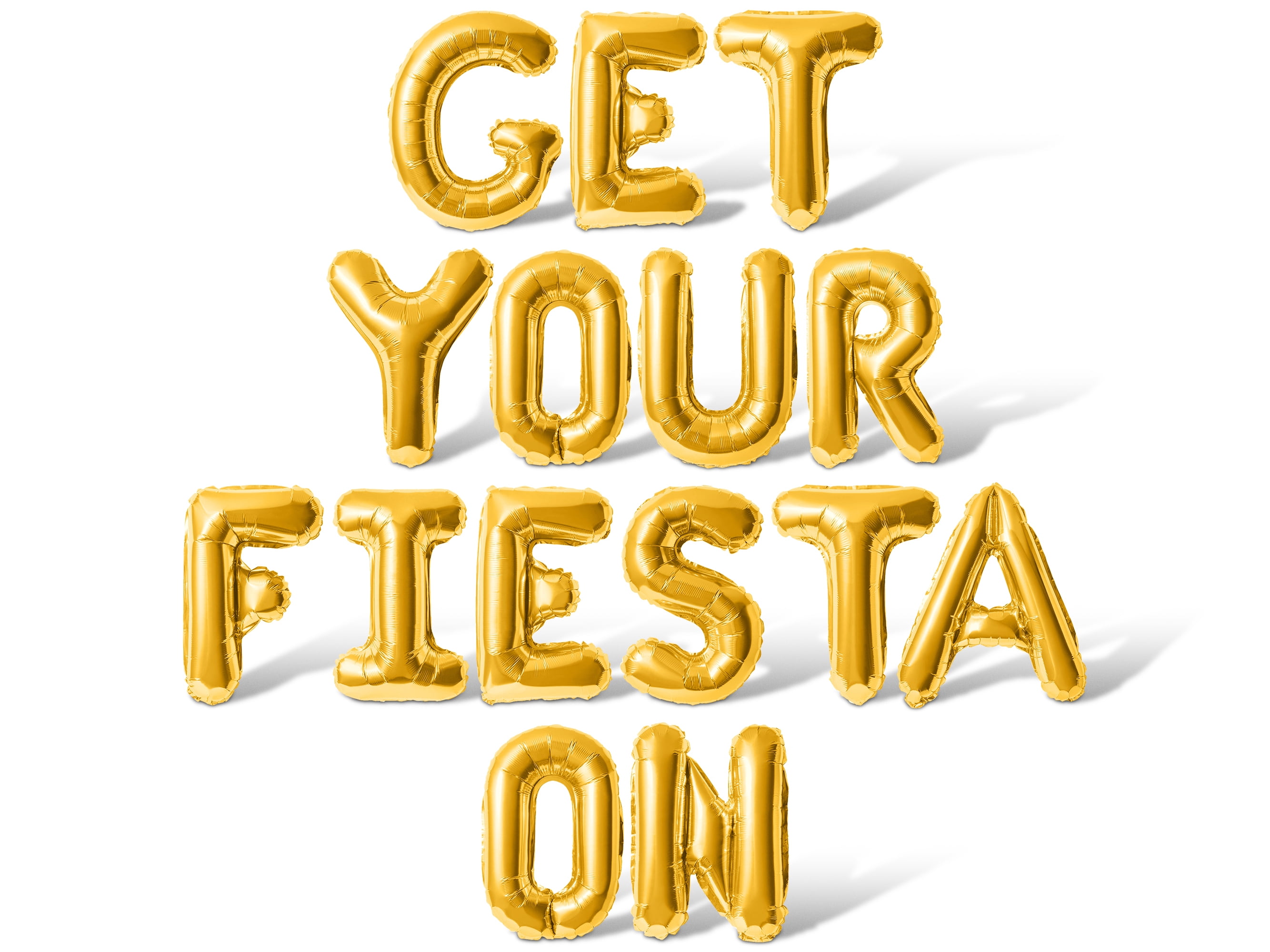 Letter Balloons - GET YOUR FIESTA ON 16" Inch Alphabet Letters Foil ...