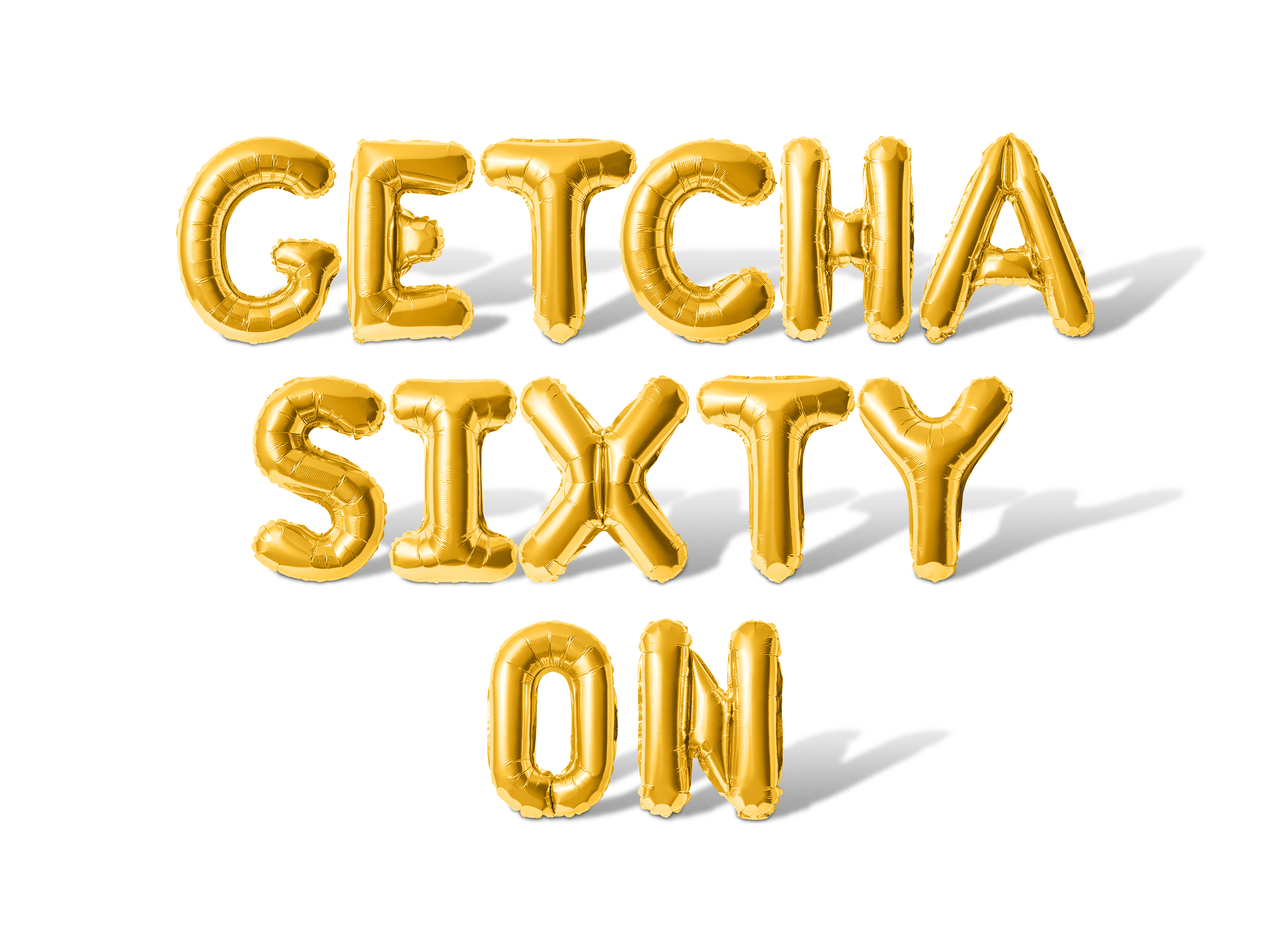 Letter Balloons - GETCHA SIXTY ON 16" Inch Alphabet Letters Foil Mylar ...