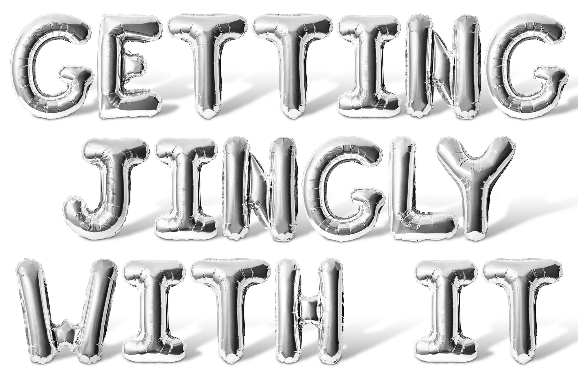 Letter Balloons - GETTING JINGLY WITH IT 16" Inch Alphabet Letters Foil ...