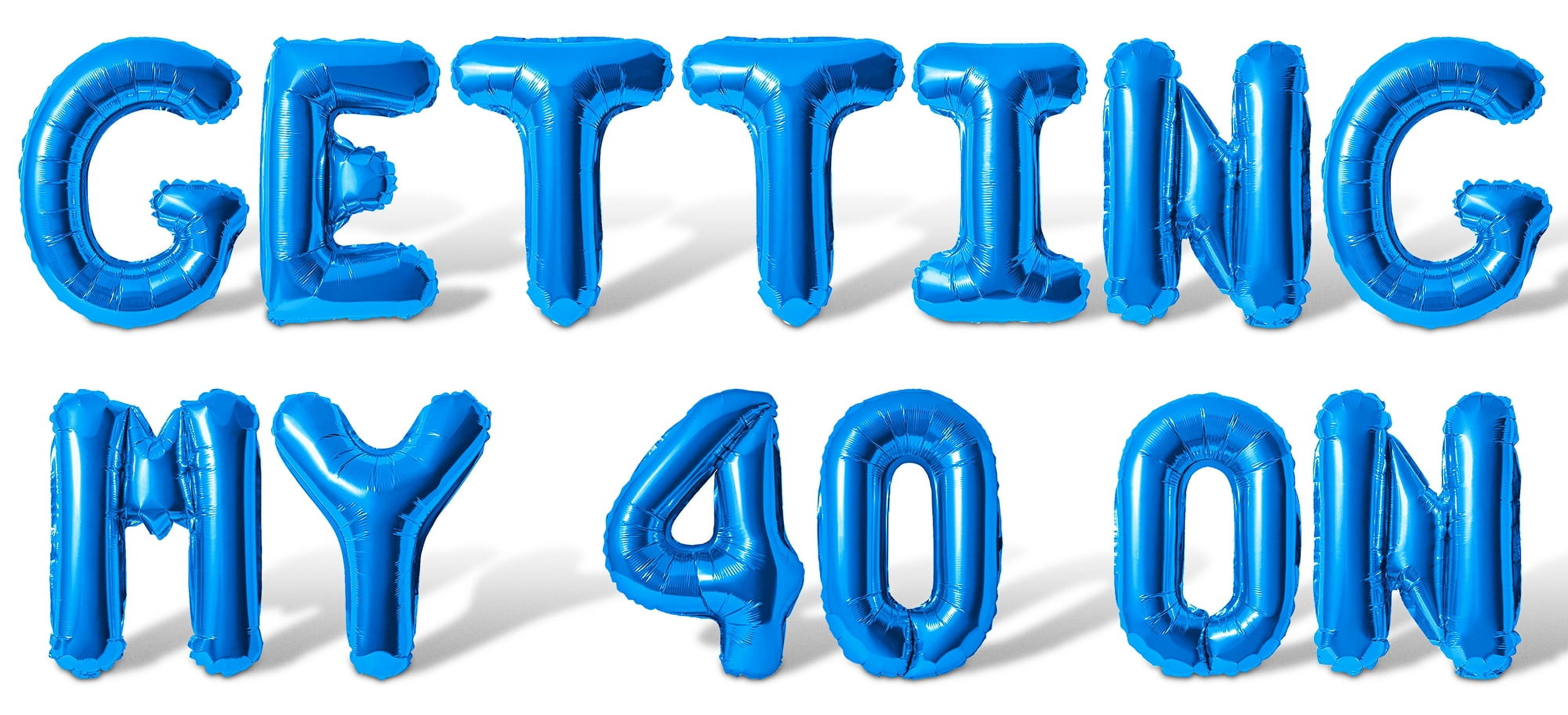 Letter Balloons - GETTING MY 40 ON 16" Inch Alphabet Letters Foil Mylar ...
