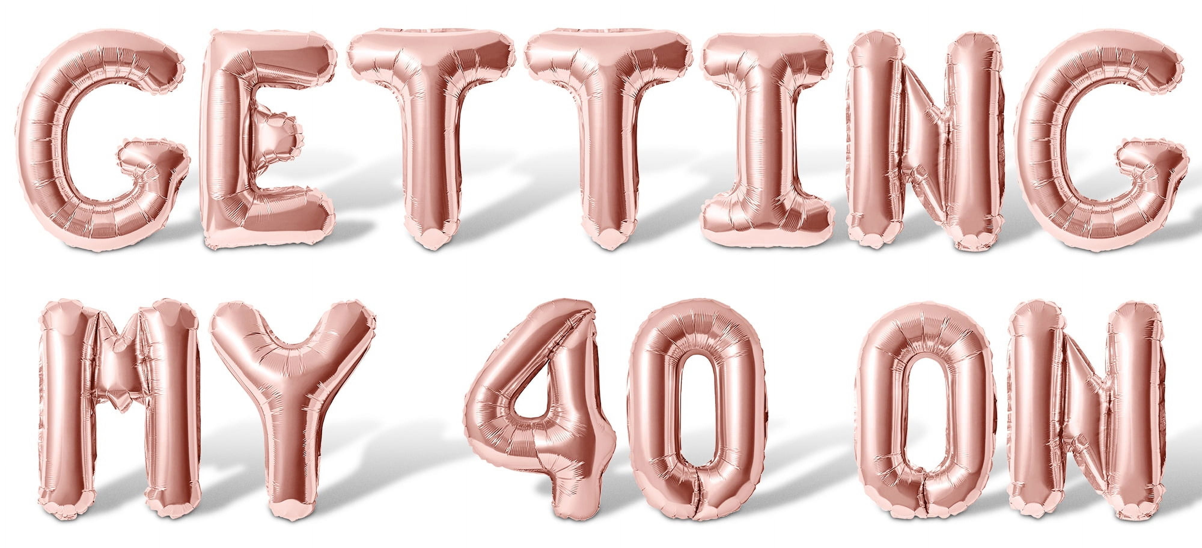 Letter Balloons - GETTING MY 40 ON 16" Inch Alphabet Letters Foil Mylar ...