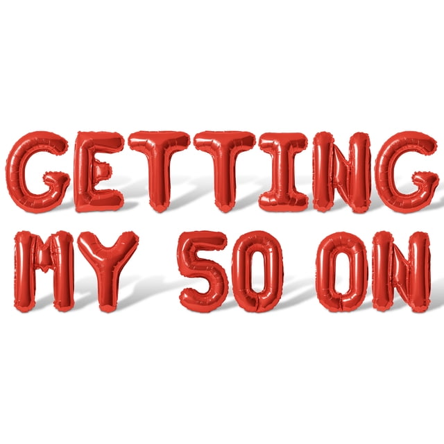 Letter Balloons - GETTING MY 50 ON 16" Inch Alphabet Letters Foil Mylar ...