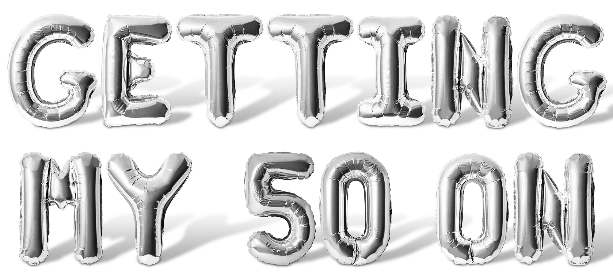 Letter Balloons - GETTING MY 50 ON 16" Inch Alphabet Letters Foil Mylar ...