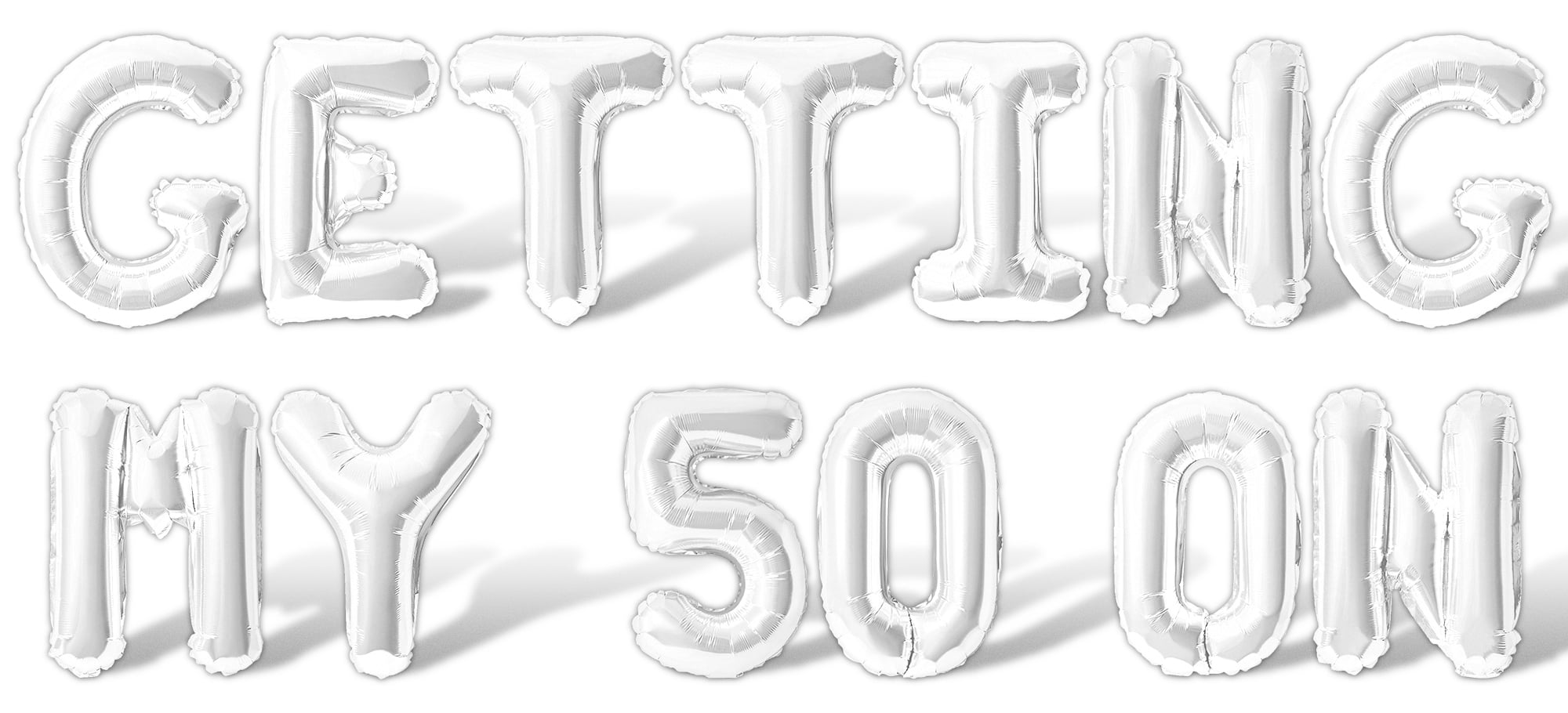 Letter Balloons - GETTING MY 50 ON 16" Inch Alphabet Letters Foil Mylar ...