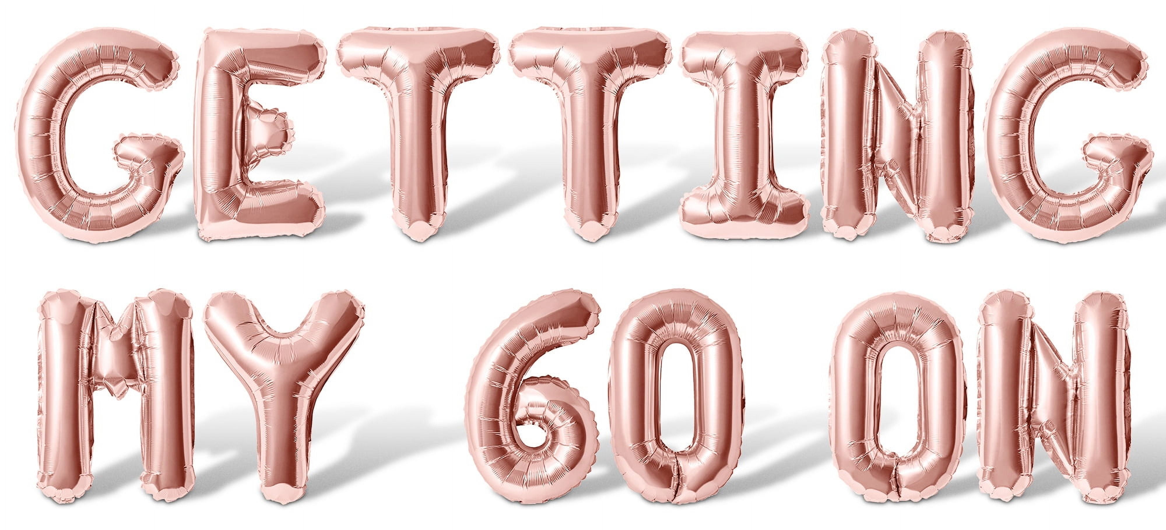 Letter Balloons - GETTING MY 60 ON 16" Inch Alphabet Letters Foil Mylar ...