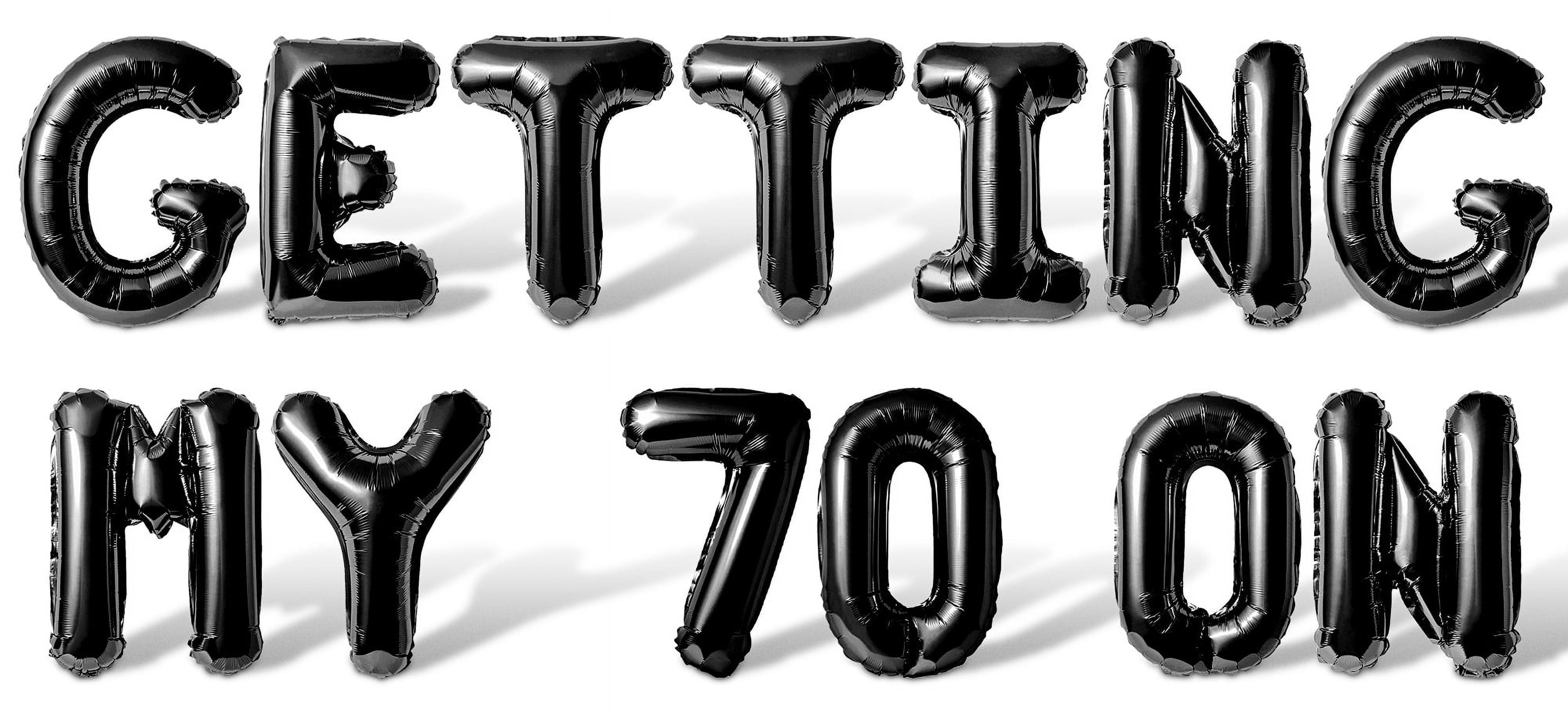 Letter Balloons - GETTING MY 70 ON 16" Inch Alphabet Letters Foil Mylar ...