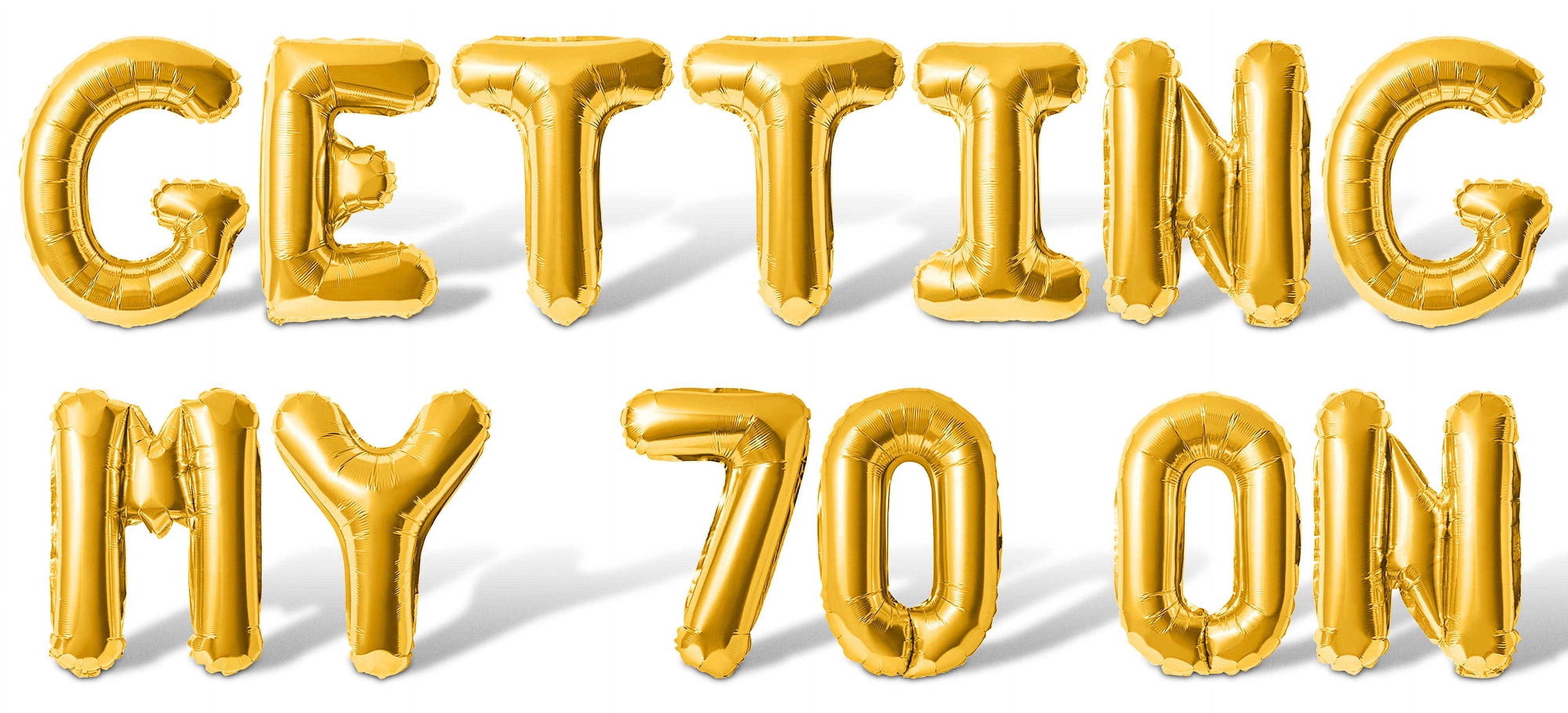 Letter Balloons - GETTING MY 70 ON 16" Inch Alphabet Letters Foil Mylar ...