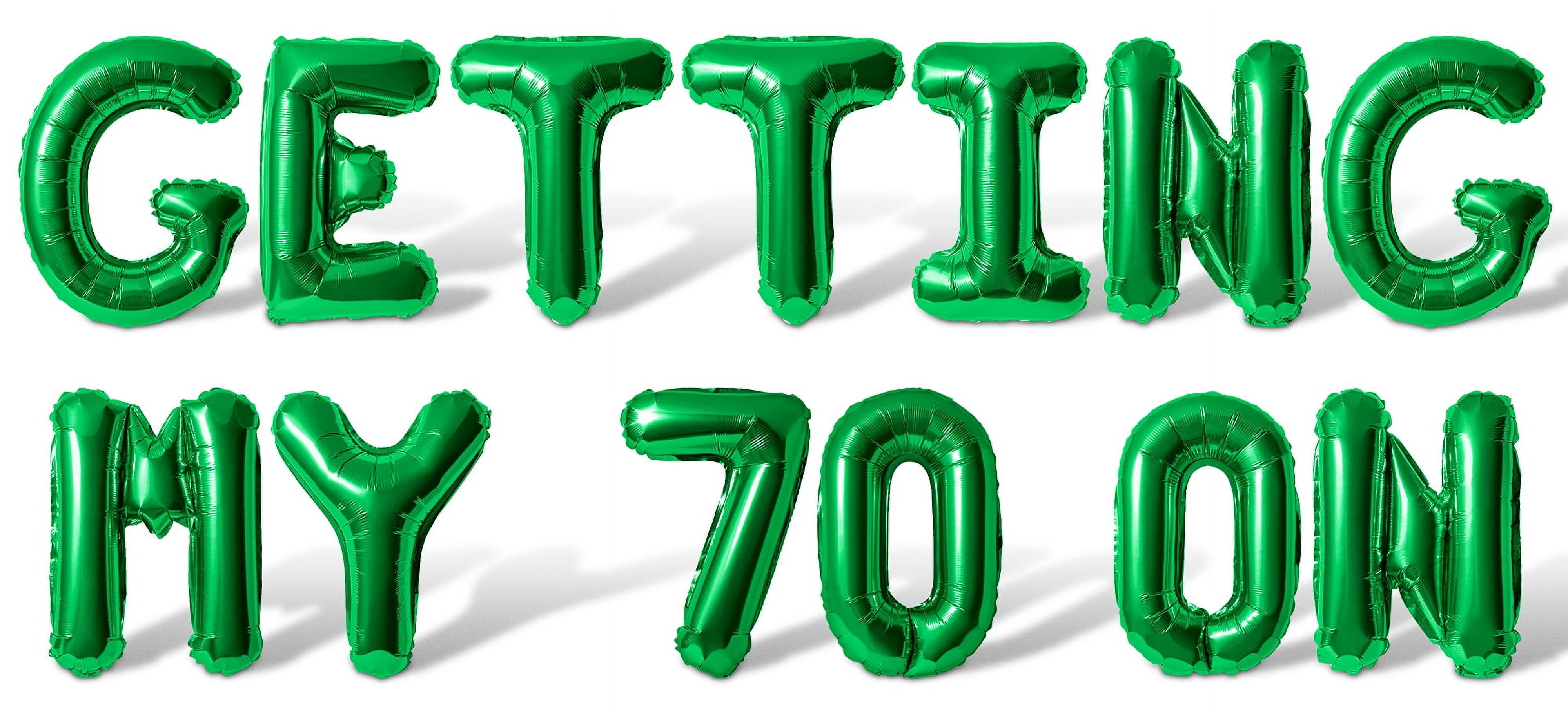 Letter Balloons - GETTING MY 70 ON 16" Inch Alphabet Letters Foil Mylar ...