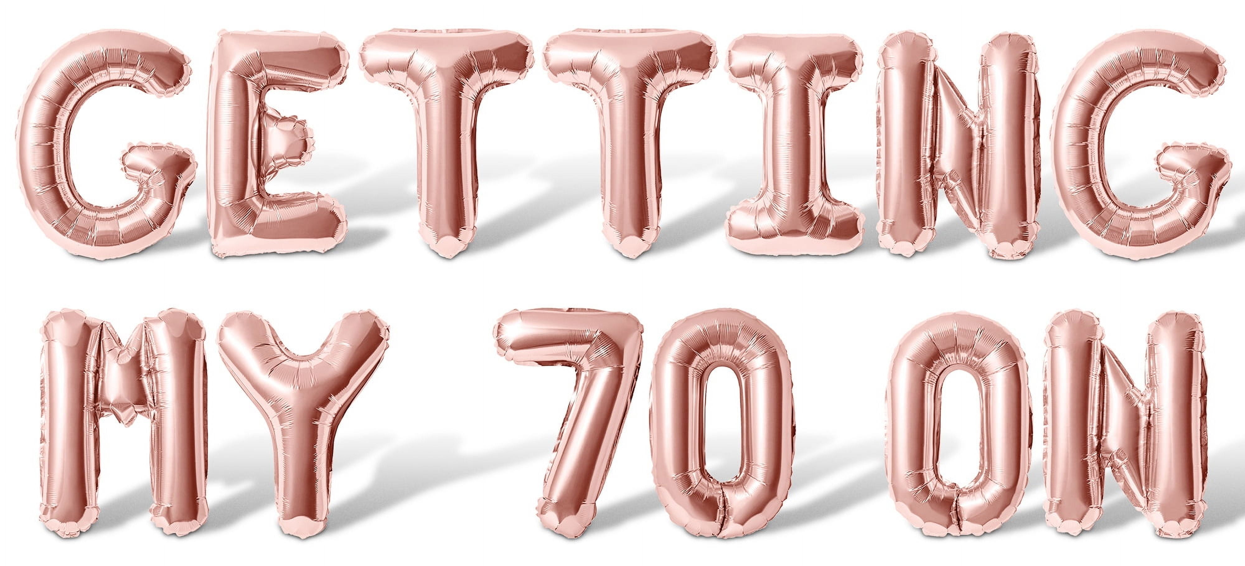 Letter Balloons - GETTING MY 70 ON 16" Inch Alphabet Letters Foil Mylar ...