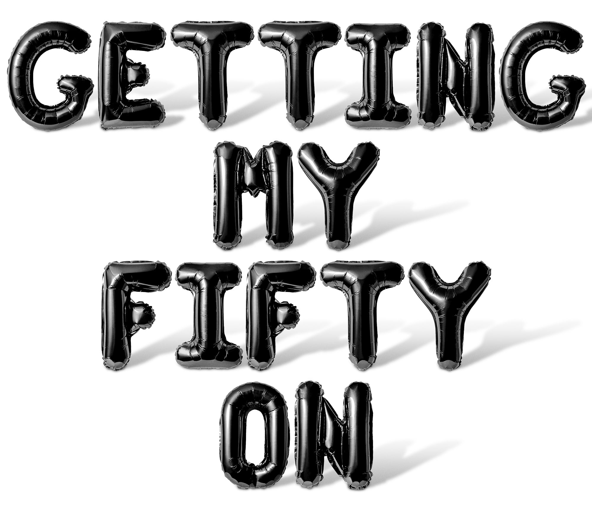 Letter Balloons - GETTING MY FIFTY ON 16" Inch Alphabet Letters Foil ...