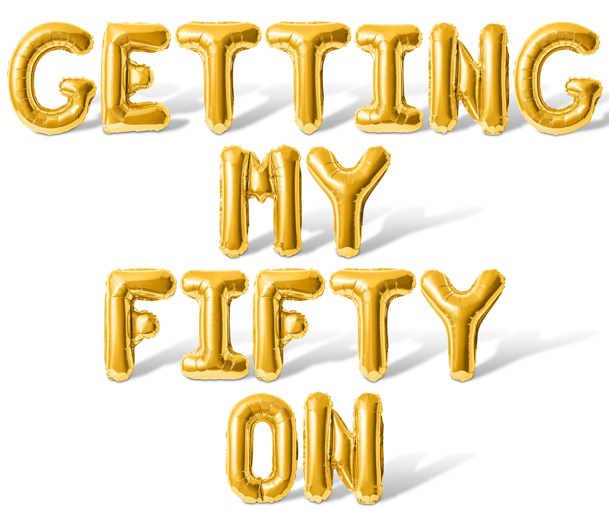 Letter Balloons - GETTING MY FIFTY ON 16" Inch Alphabet Letters Foil ...
