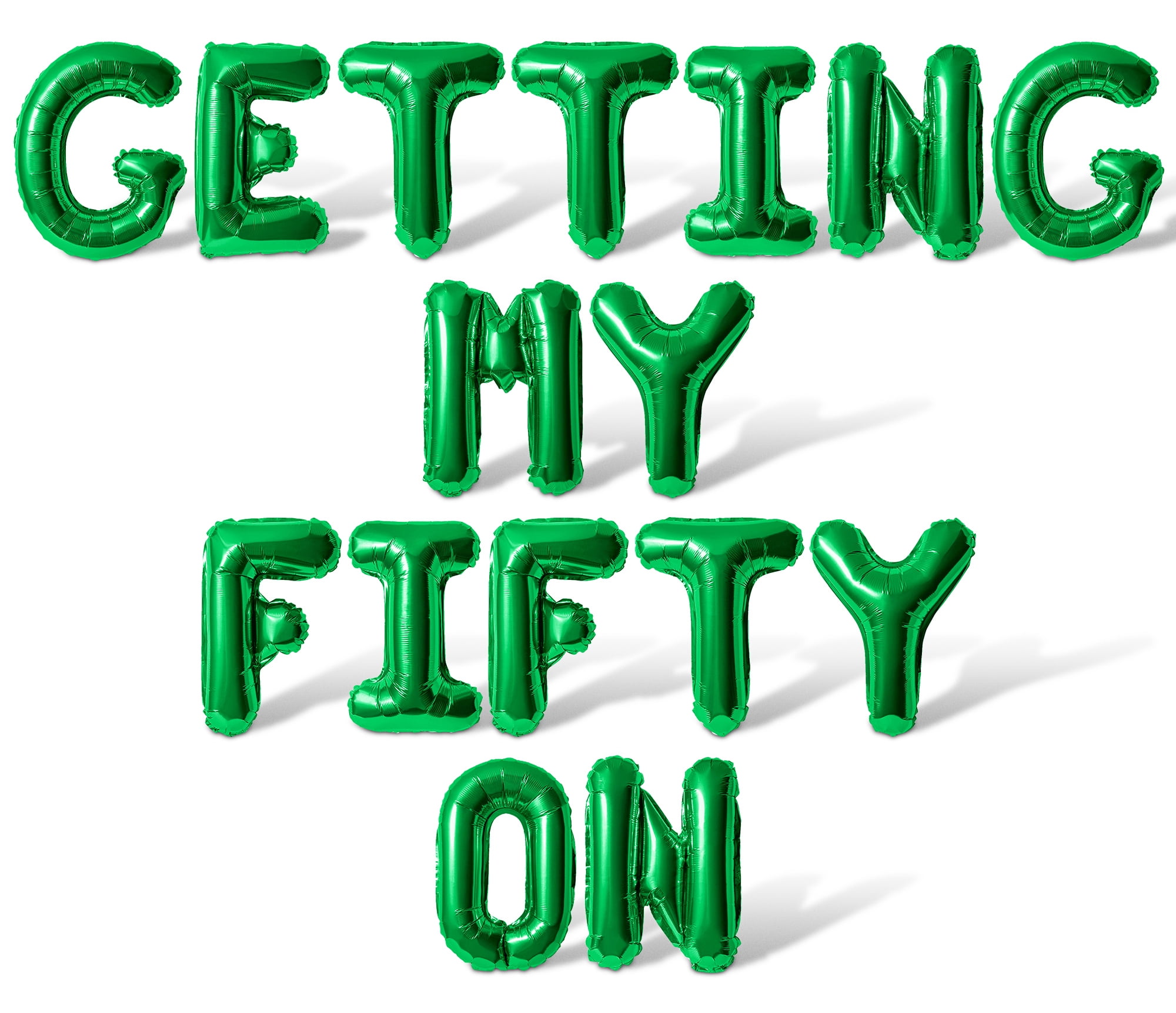 Letter Balloons - GETTING MY FIFTY ON 16" Inch Alphabet Letters Foil ...