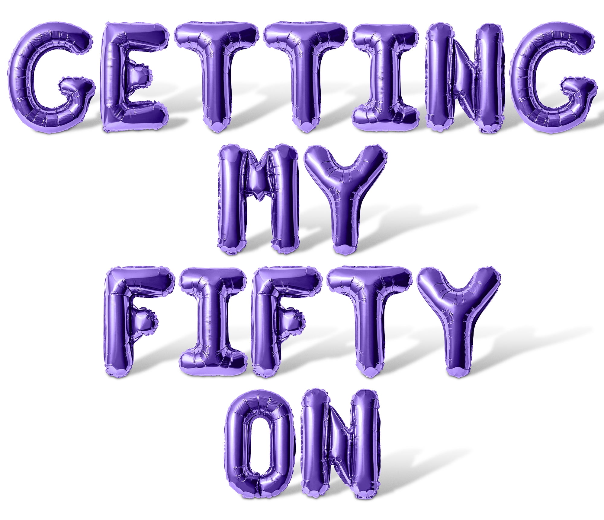 Letter Balloons - GETTING MY FIFTY ON 16" Inch Alphabet Letters Foil ...