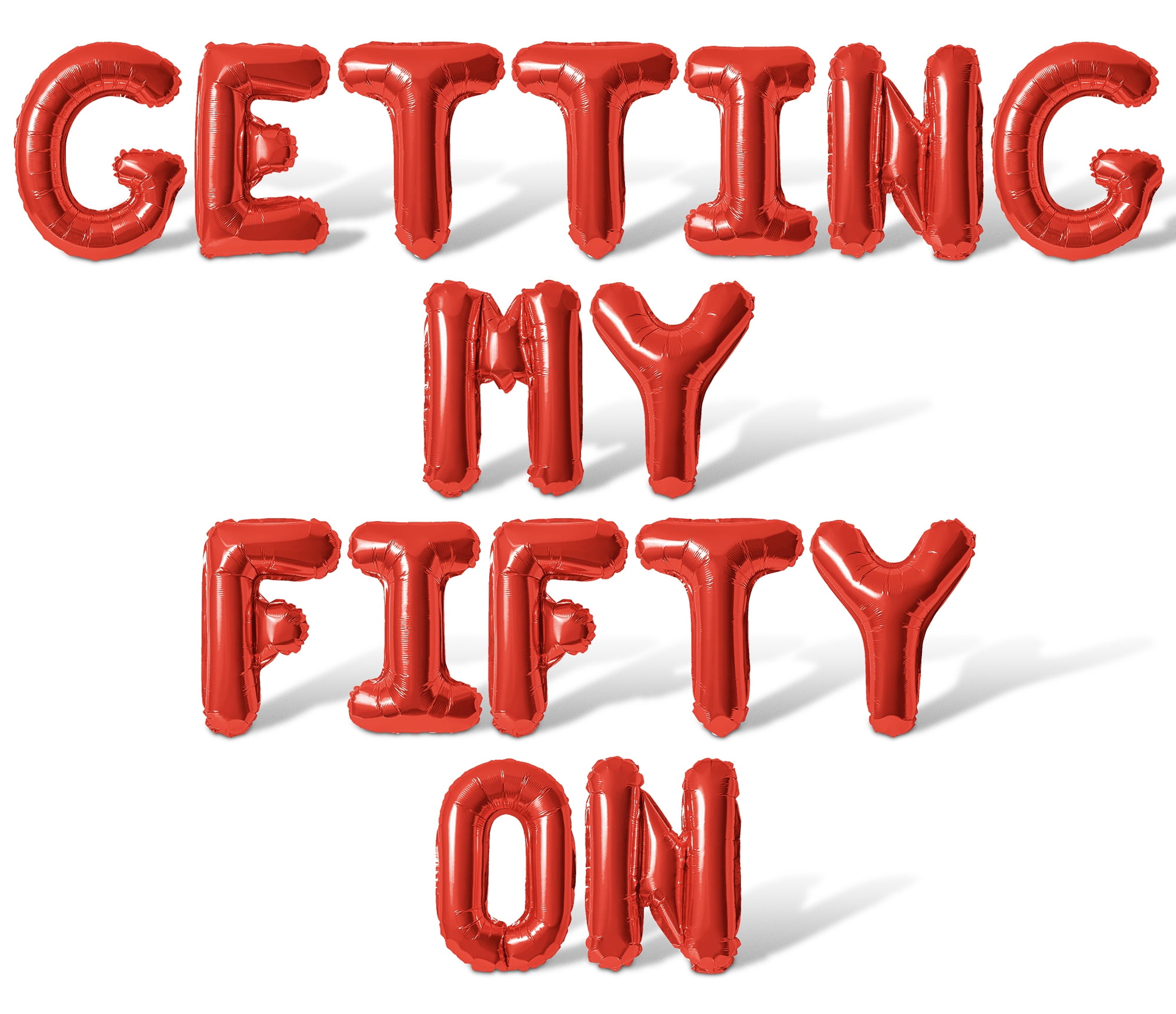 Letter Balloons - GETTING MY FIFTY ON 16" Inch Alphabet Letters Foil ...