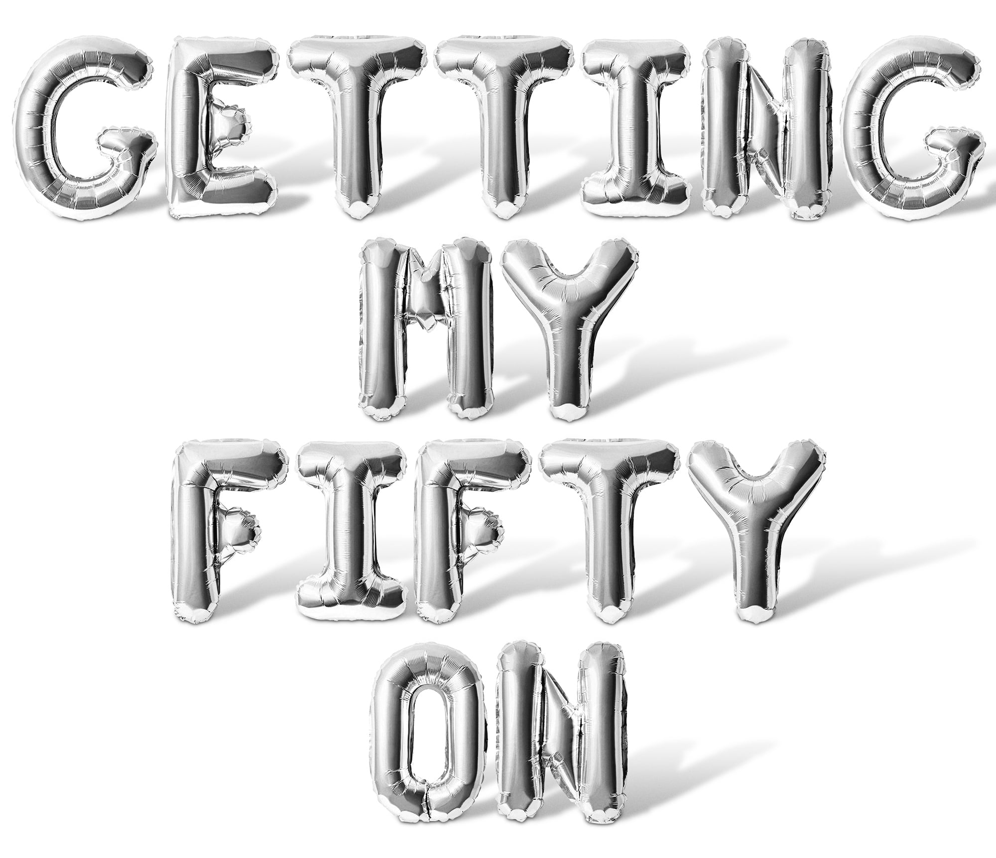 Letter Balloons - GETTING MY FIFTY ON 16" Inch Alphabet Letters Foil ...