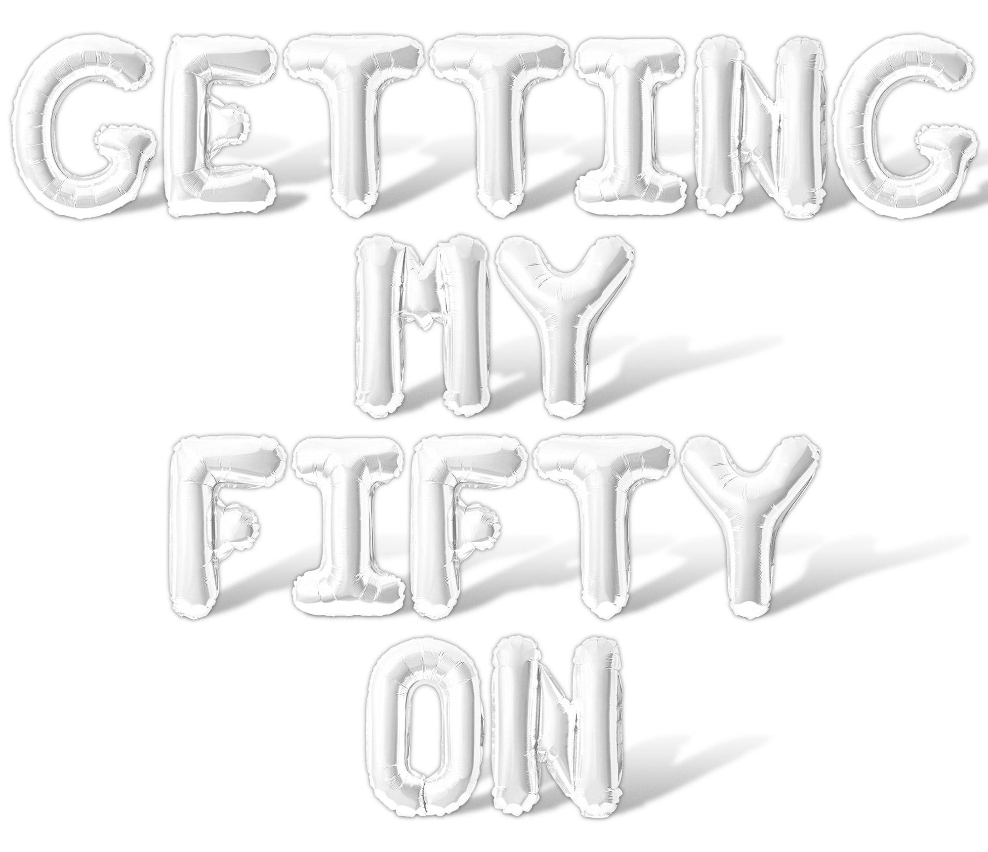 Letter Balloons - GETTING MY FIFTY ON 16" Inch Alphabet Letters Foil ...