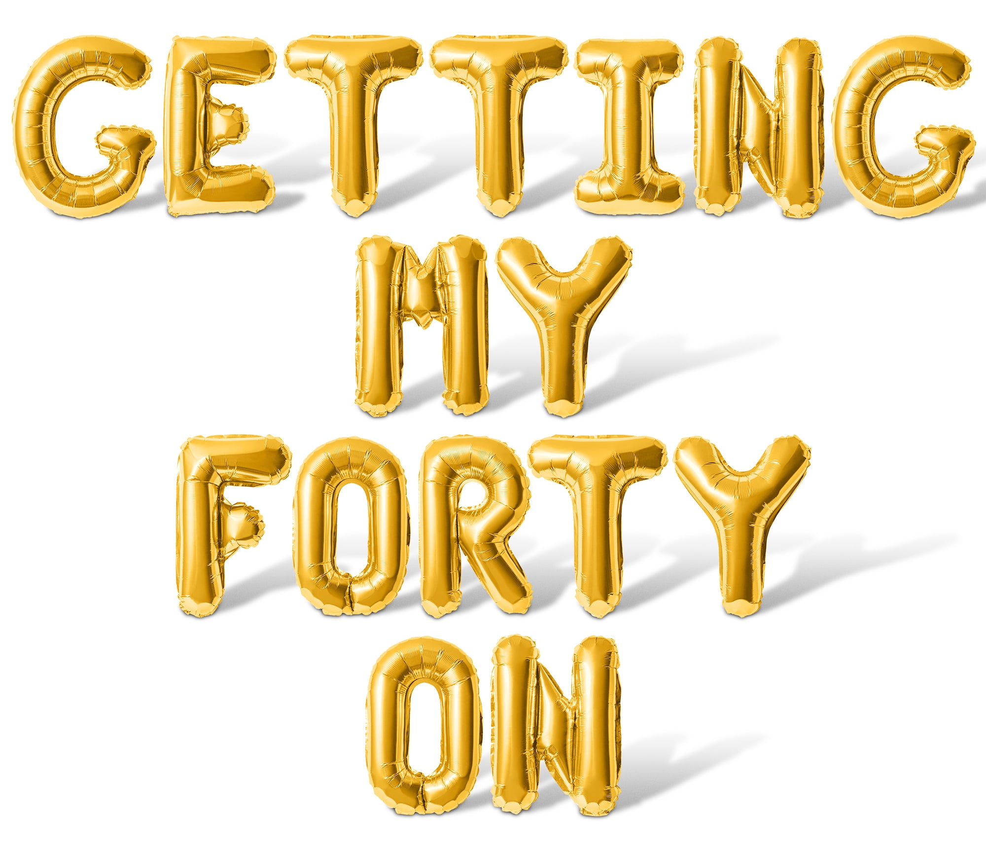 Letter Balloons - GETTING MY FORTY ON 16" Inch Alphabet Letters Foil ...