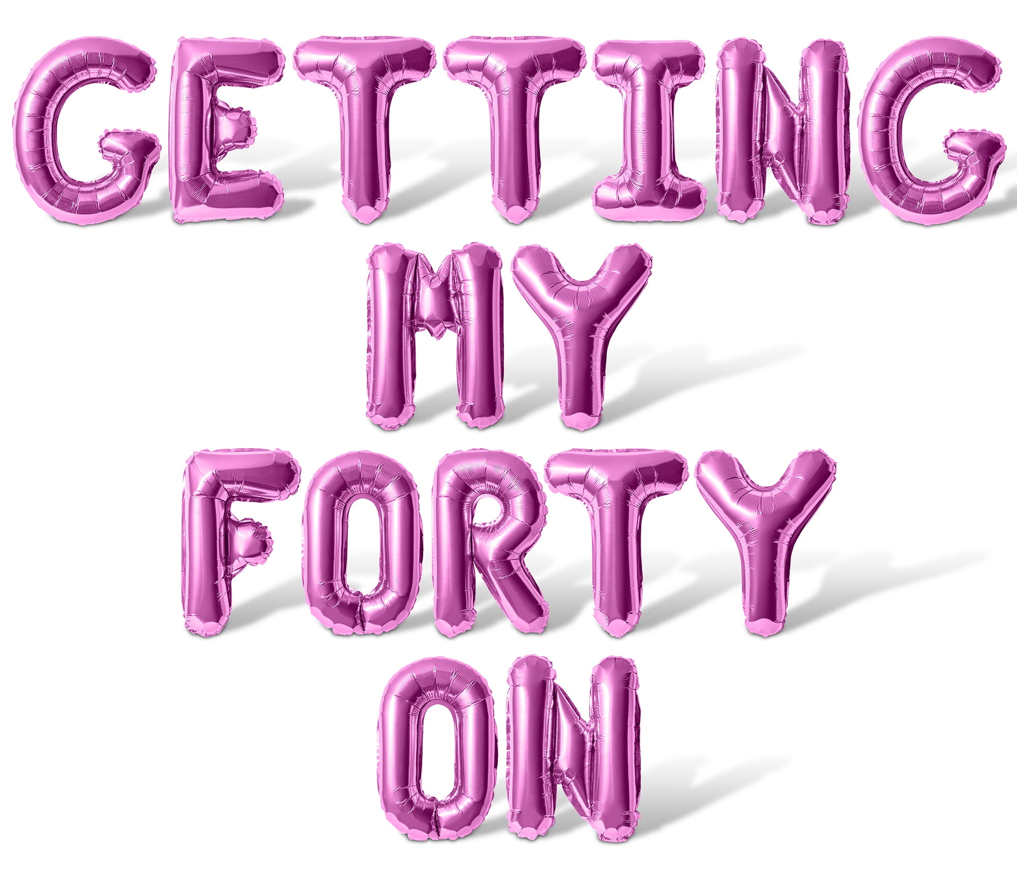 Letter Balloons - GETTING MY FORTY ON 16" Inch Alphabet Letters Foil ...