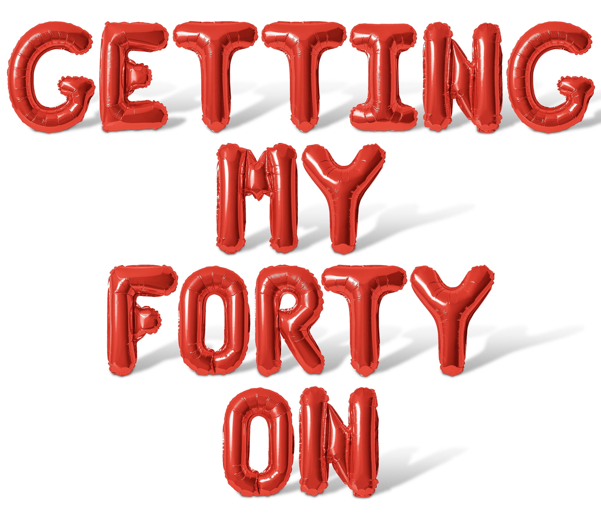 Letter Balloons - GETTING MY FORTY ON 16" Inch Alphabet Letters Foil ...