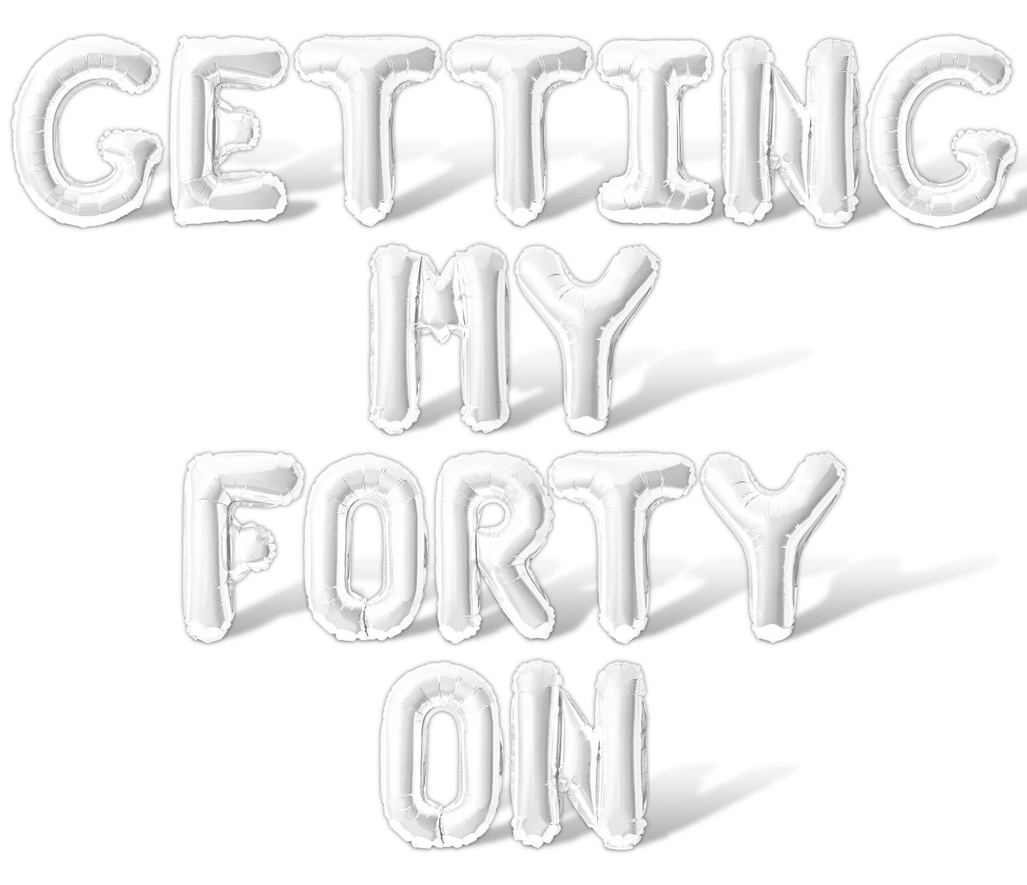 Letter Balloons - GETTING MY FORTY ON 16" Inch Alphabet Letters Foil ...