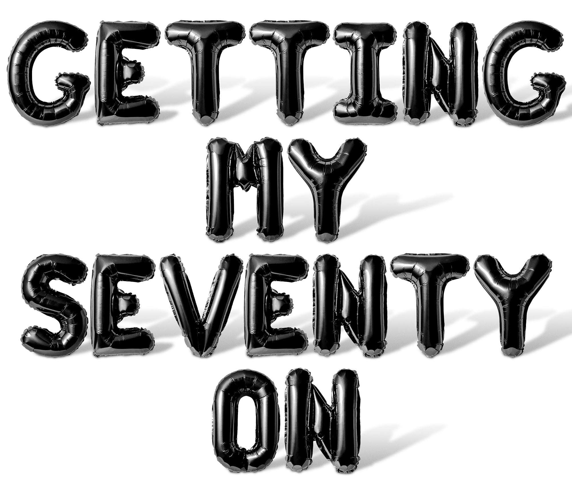 Letter Balloons - GETTING MY SEVENTY ON 16" Inch Alphabet Letters Foil ...