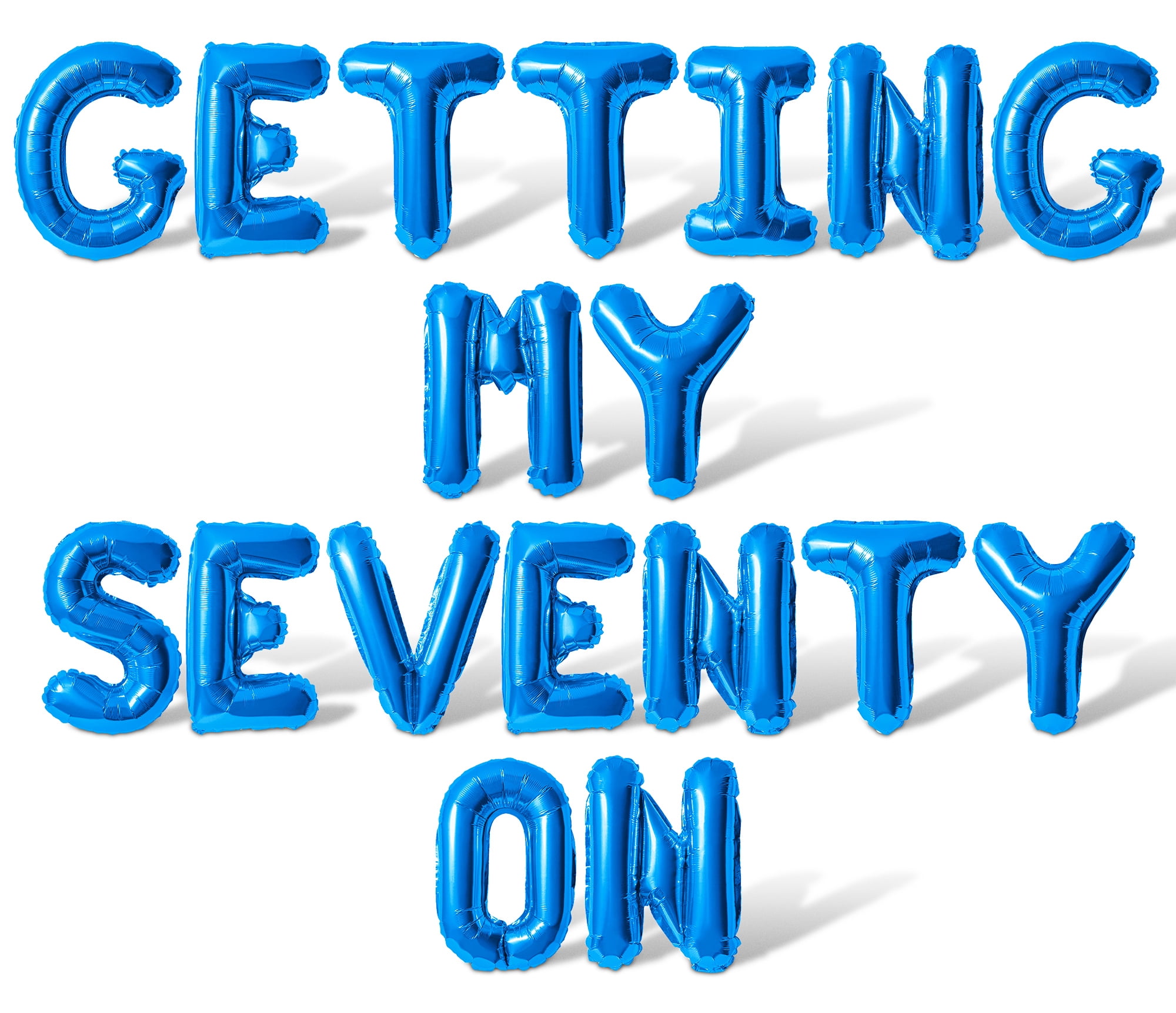Letter Balloons - GETTING MY SEVENTY ON 16" Inch Alphabet Letters Foil ...