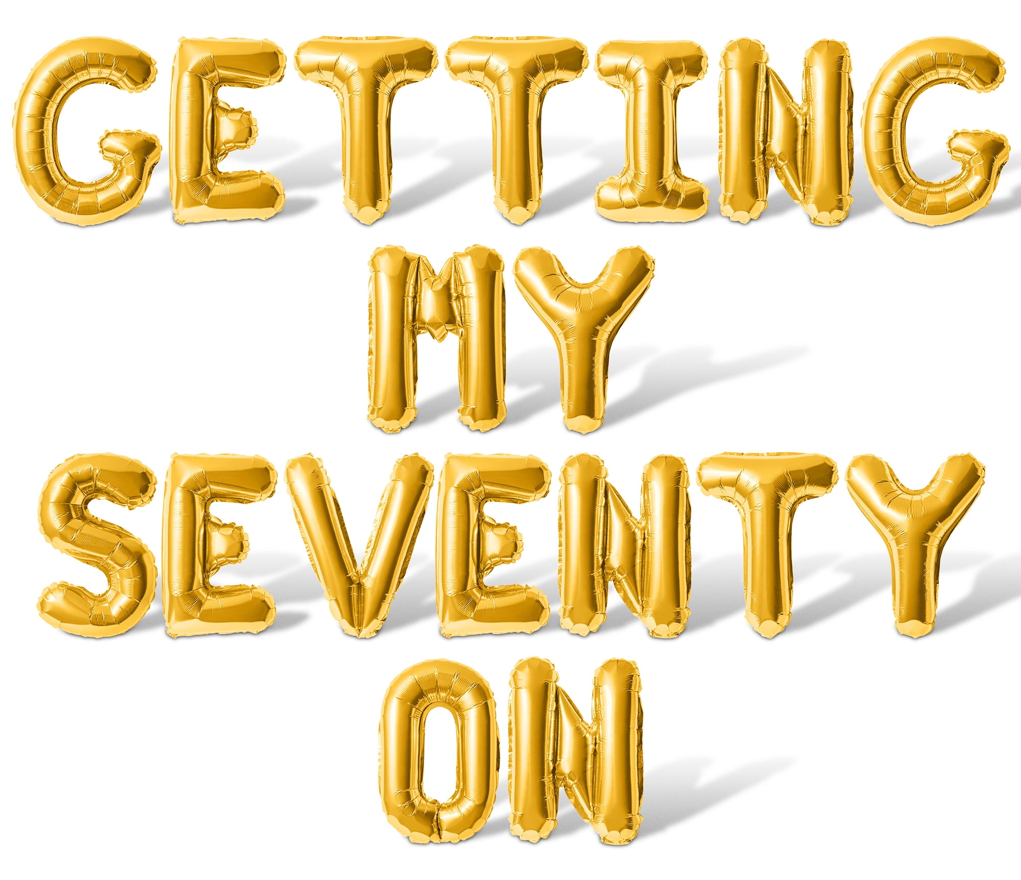 Letter Balloons - GETTING MY SEVENTY ON 16" Inch Alphabet Letters Foil ...