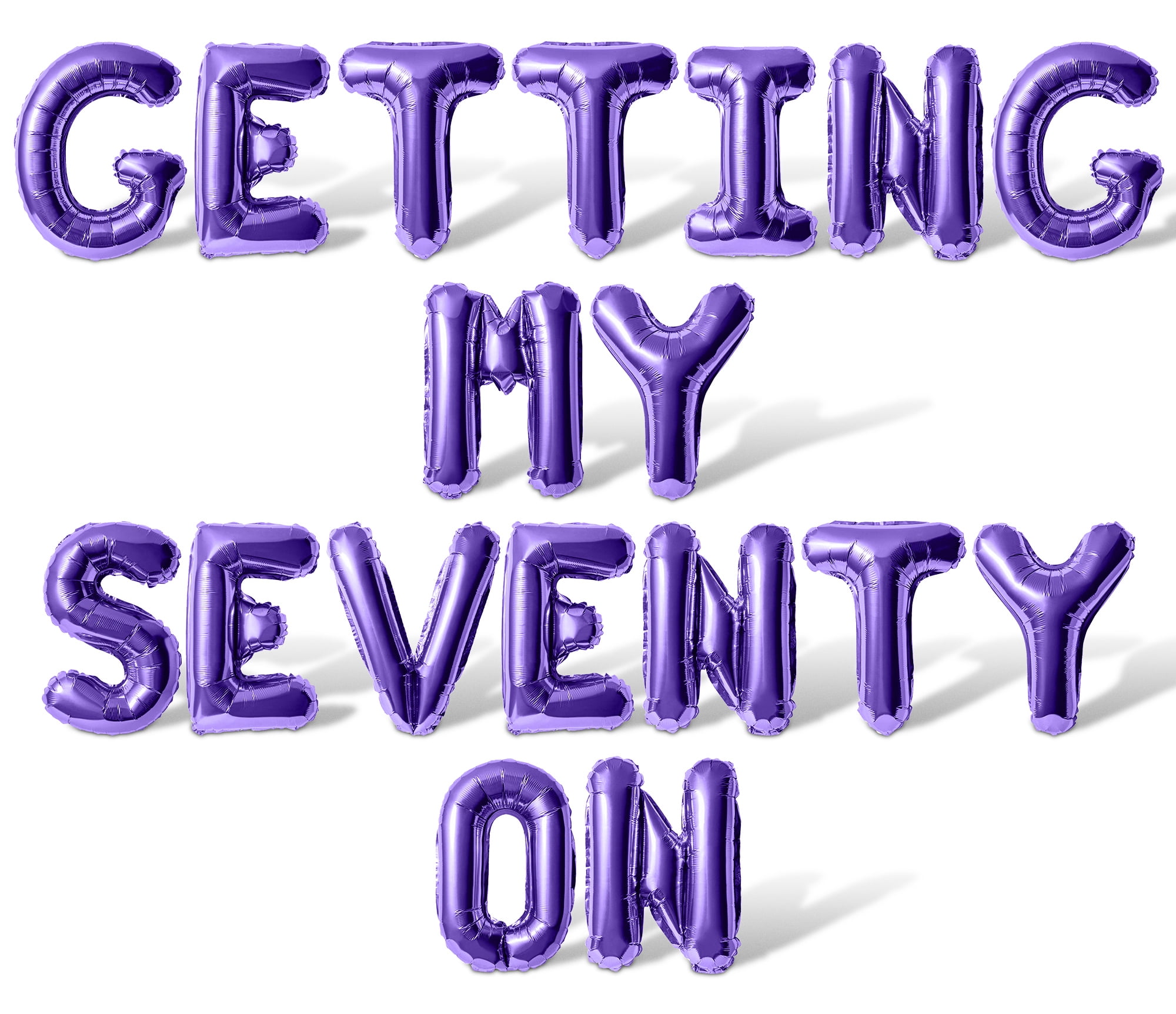 Letter Balloons - GETTING MY SEVENTY ON 16" Inch Alphabet Letters Foil ...