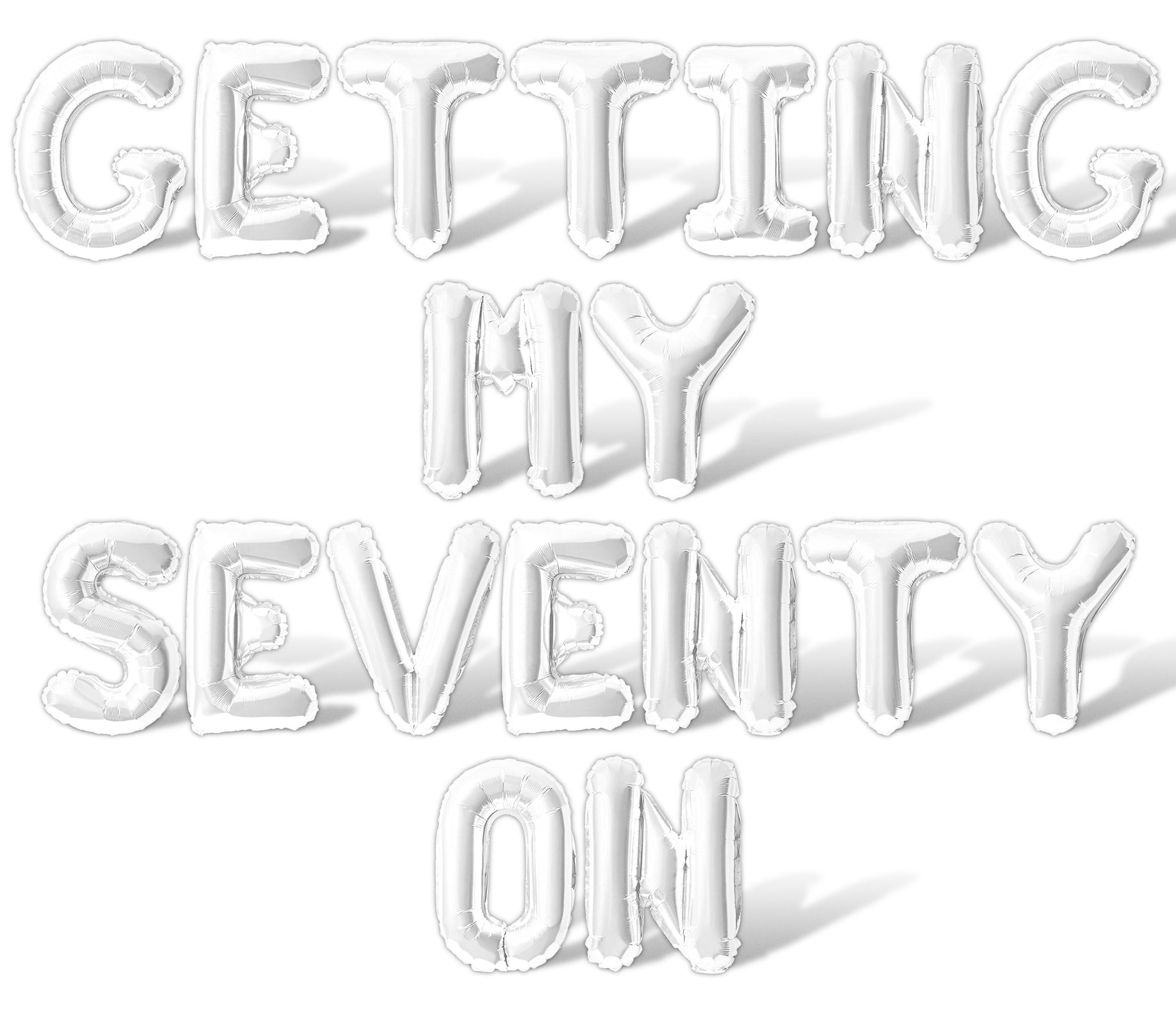 Letter Balloons - GETTING MY SEVENTY ON 16" Inch Alphabet Letters Foil ...