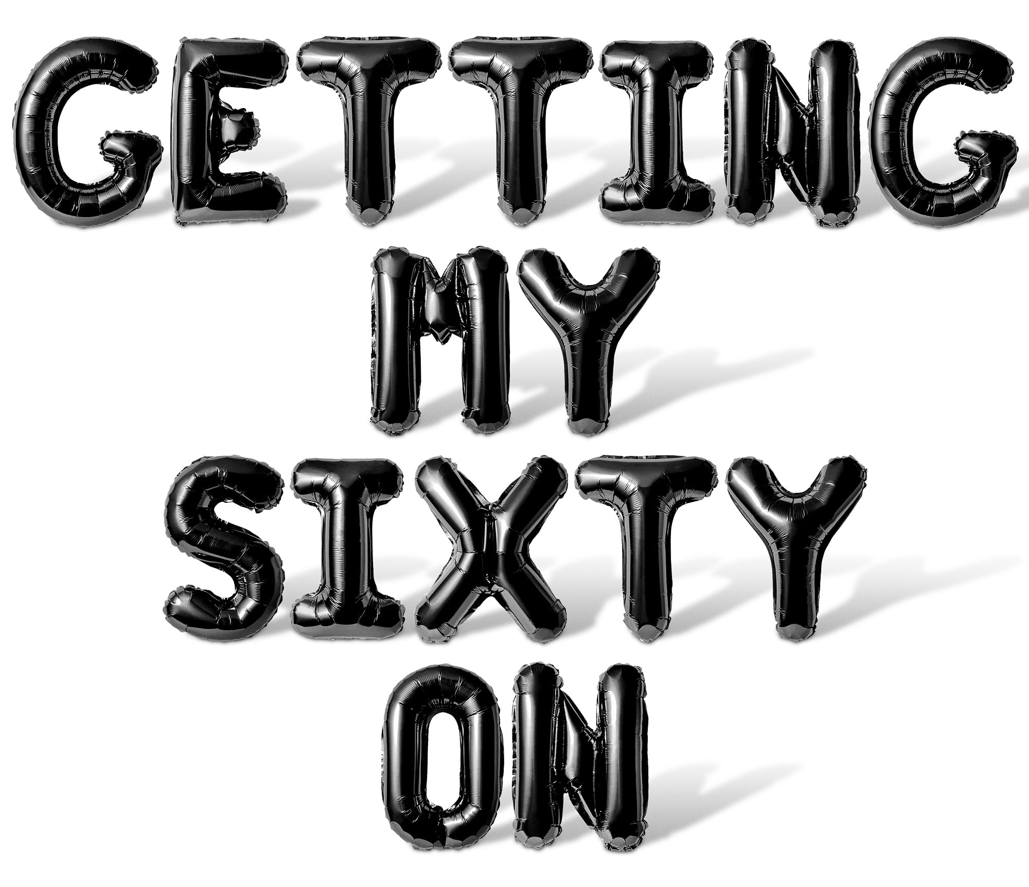 Letter Balloons - GETTING MY SIXTY ON 16" Inch Alphabet Letters Foil ...