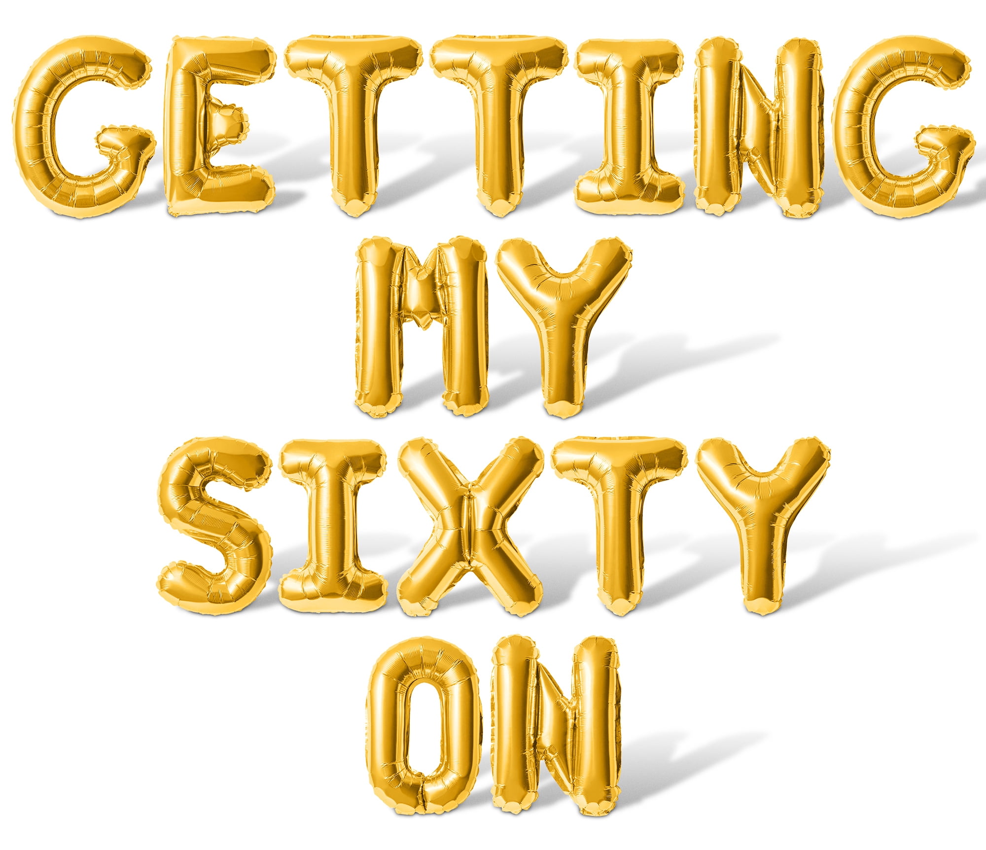 Letter Balloons - GETTING MY SIXTY ON 16" Inch Alphabet Letters Foil ...