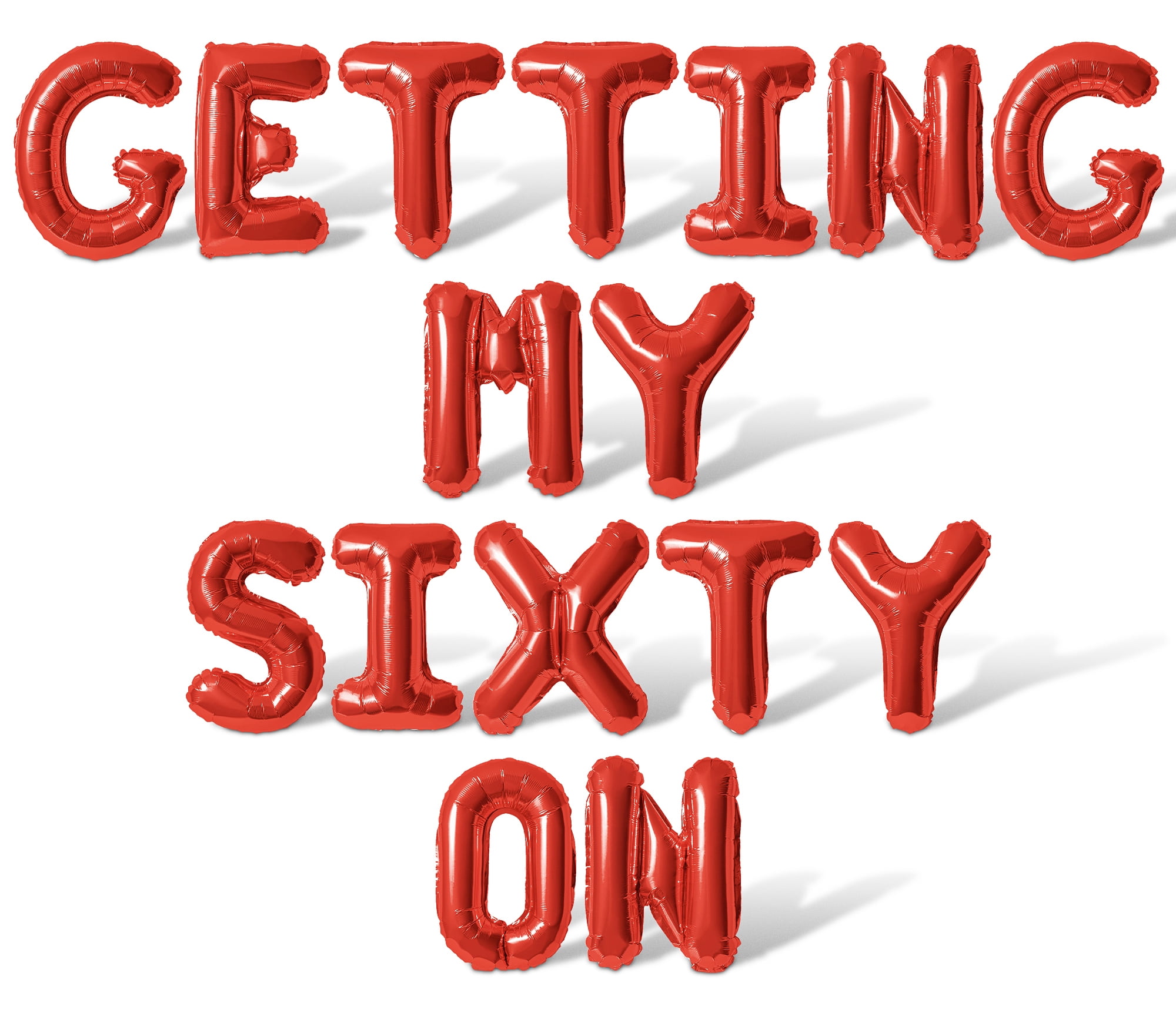 Letter Balloons - GETTING MY SIXTY ON 16" Inch Alphabet Letters Foil ...