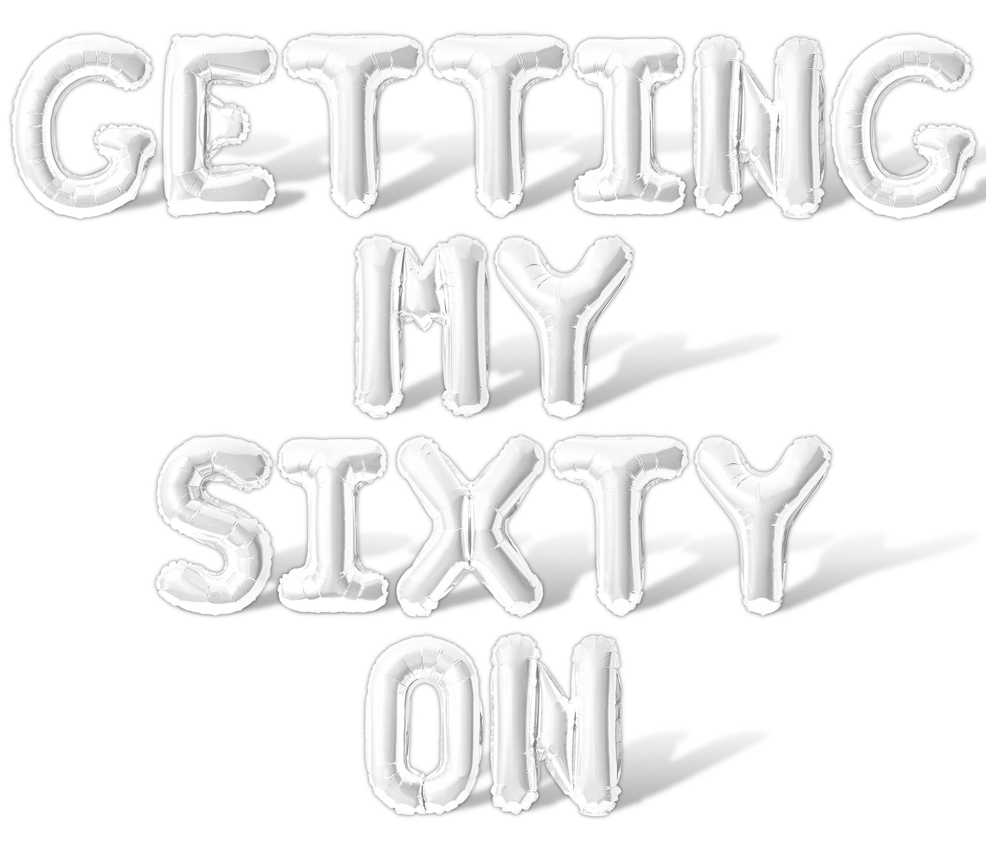 Letter Balloons - GETTING MY SIXTY ON 16" Inch Alphabet Letters Foil ...