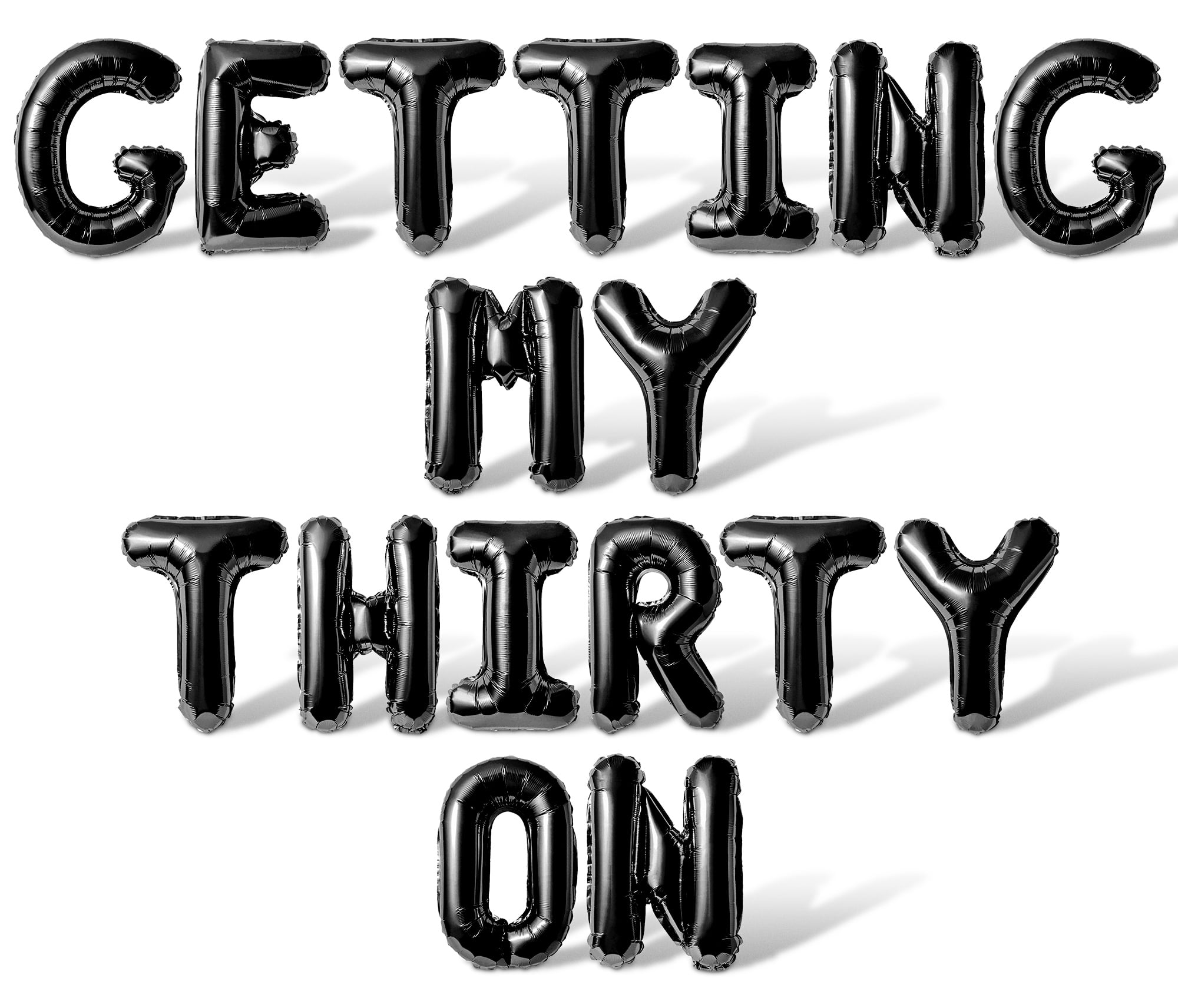 Letter Balloons - GETTING MY THIRTY ON 16" Inch Alphabet Letters Foil ...