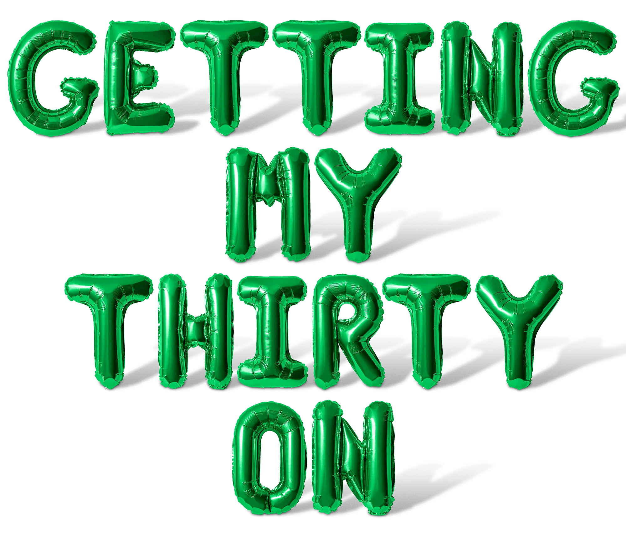 Letter Balloons - GETTING MY THIRTY ON 16" Inch Alphabet Letters Foil ...