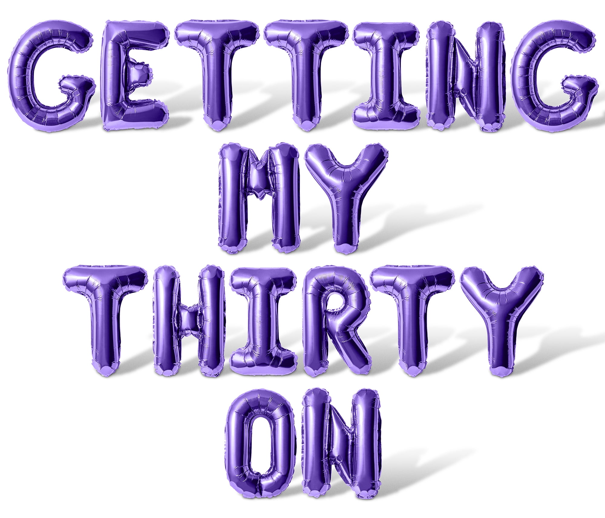 Letter Balloons - GETTING MY THIRTY ON 16" Inch Alphabet Letters Foil ...