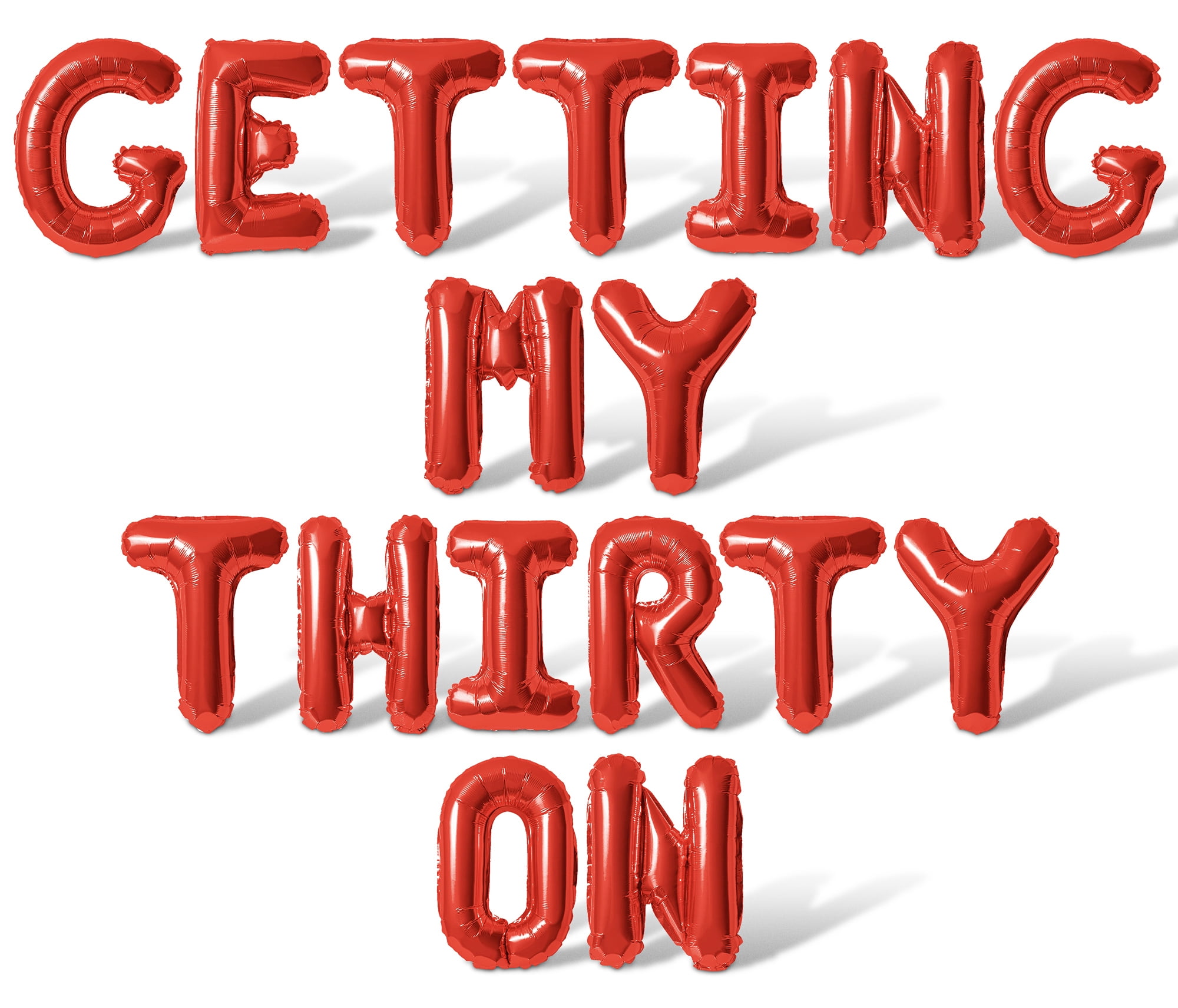 Letter Balloons - GETTING MY THIRTY ON 16" Inch Alphabet Letters Foil ...