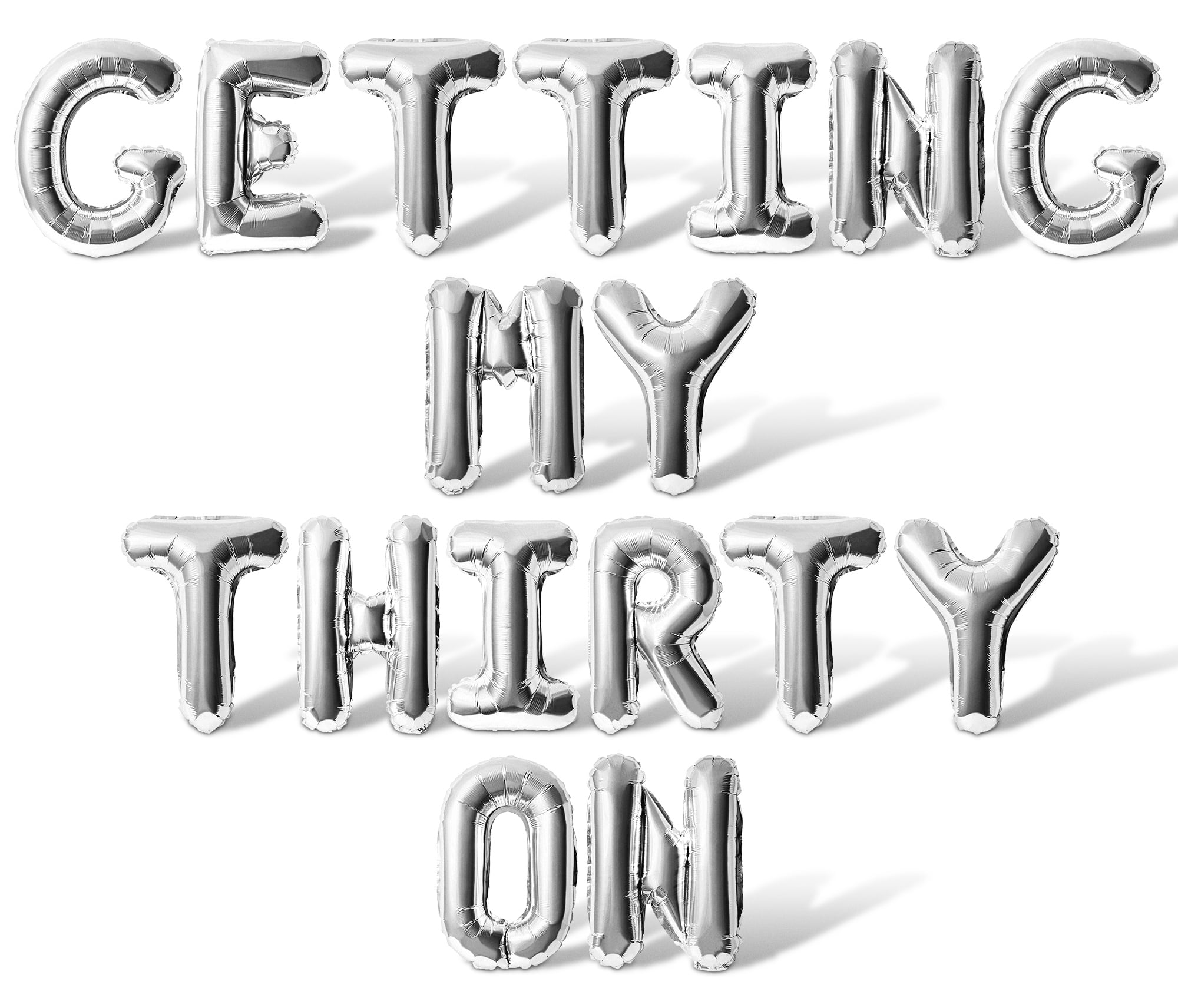 Letter Balloons - GETTING MY THIRTY ON 16" Inch Alphabet Letters Foil ...