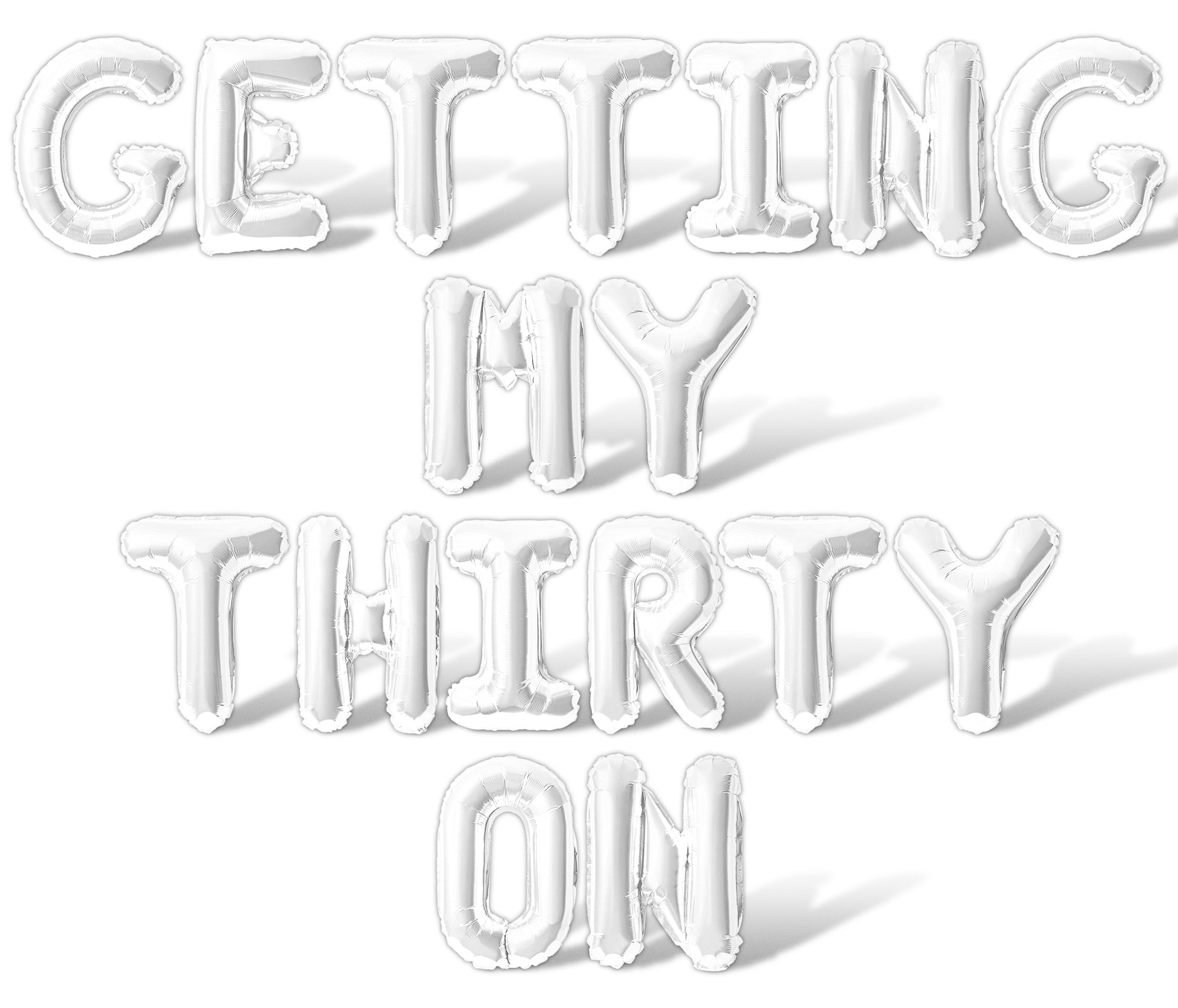 Letter Balloons - GETTING MY THIRTY ON 16" Inch Alphabet Letters Foil ...