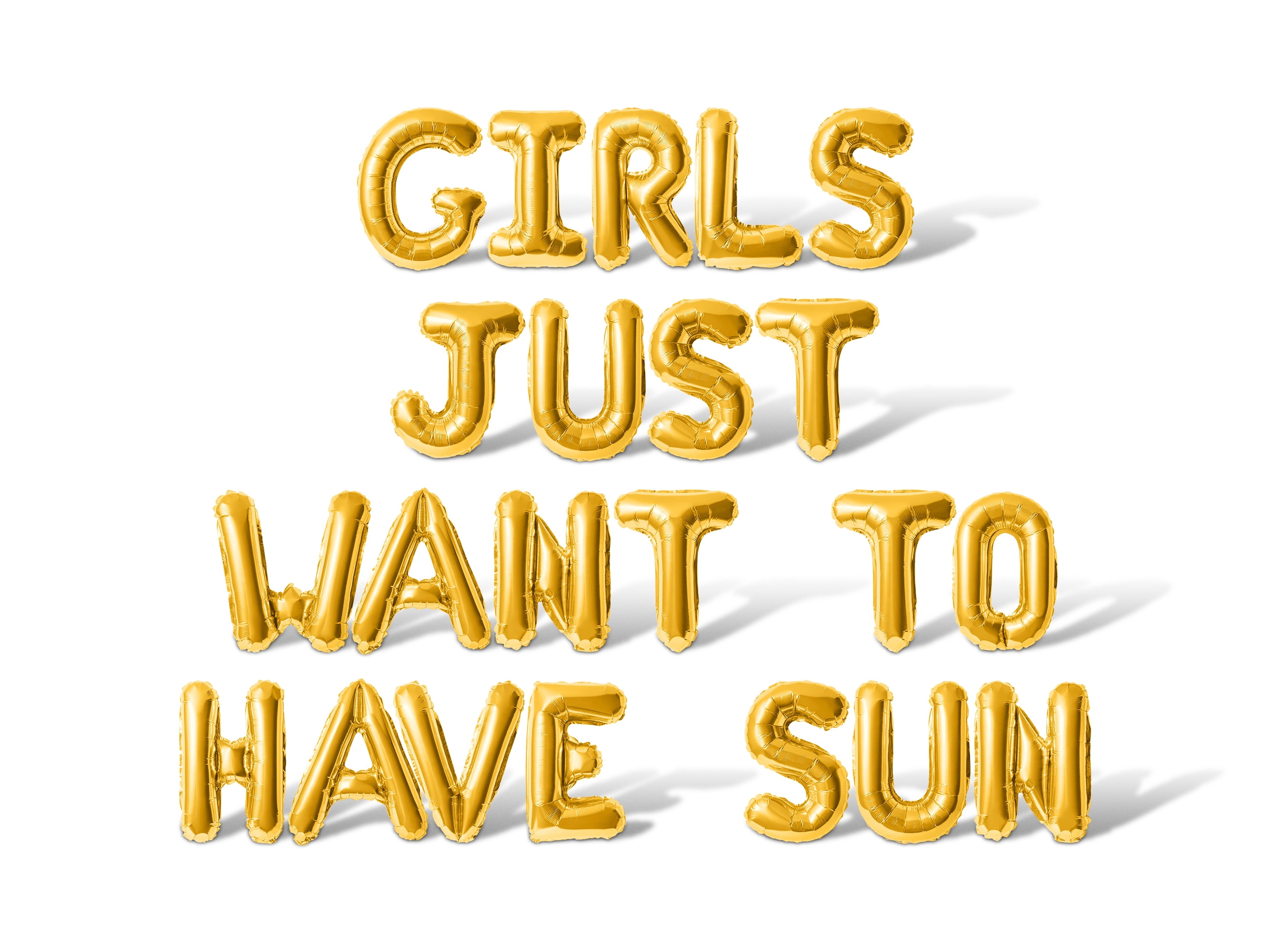 Letter Balloons - GIRLS JUST WANT TO HAVE SUN 16" Inch Alphabet Letters ...