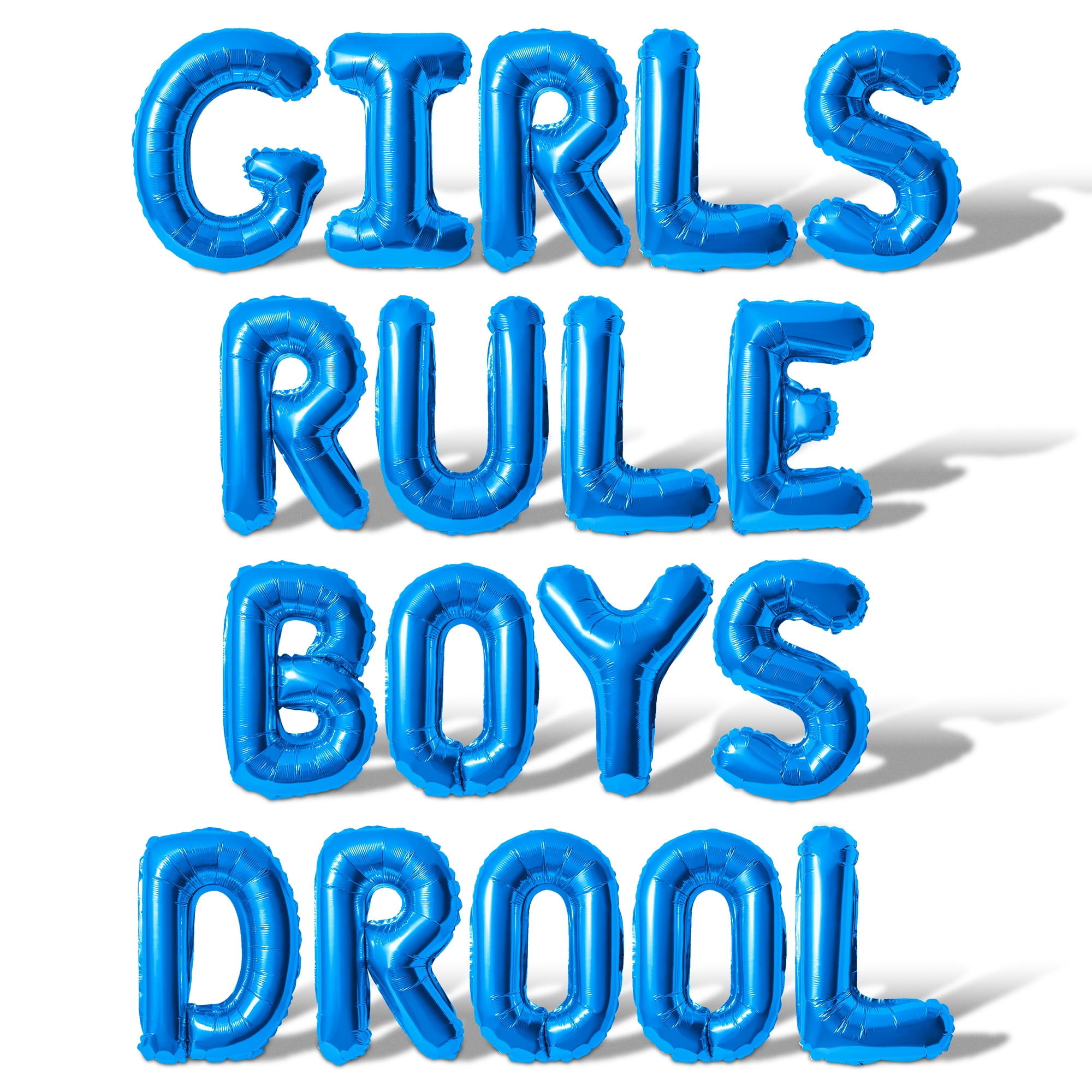 Letter Balloons - GIRLS RULE BOYS DROOL 16" Inch Alphabet Letters Foil ...