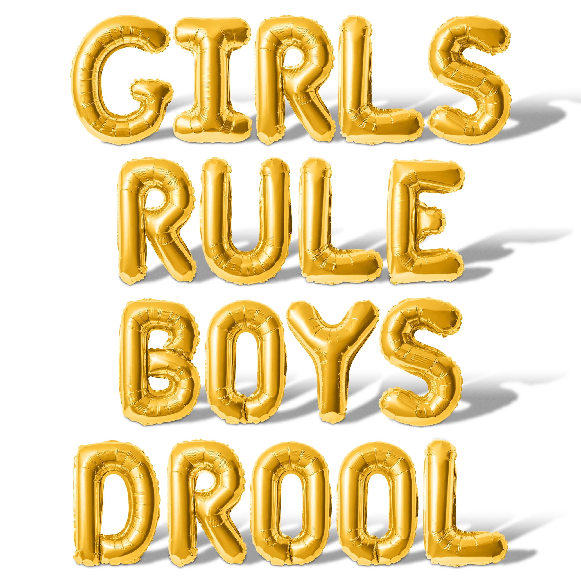 Letter Balloons - GIRLS RULE BOYS DROOL 16" Inch Alphabet Letters Foil ...