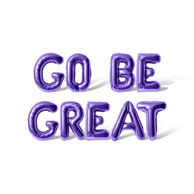 Letter Balloons - GO BE GREAT 16" Inch Alphabet Letters Foil Mylar ...