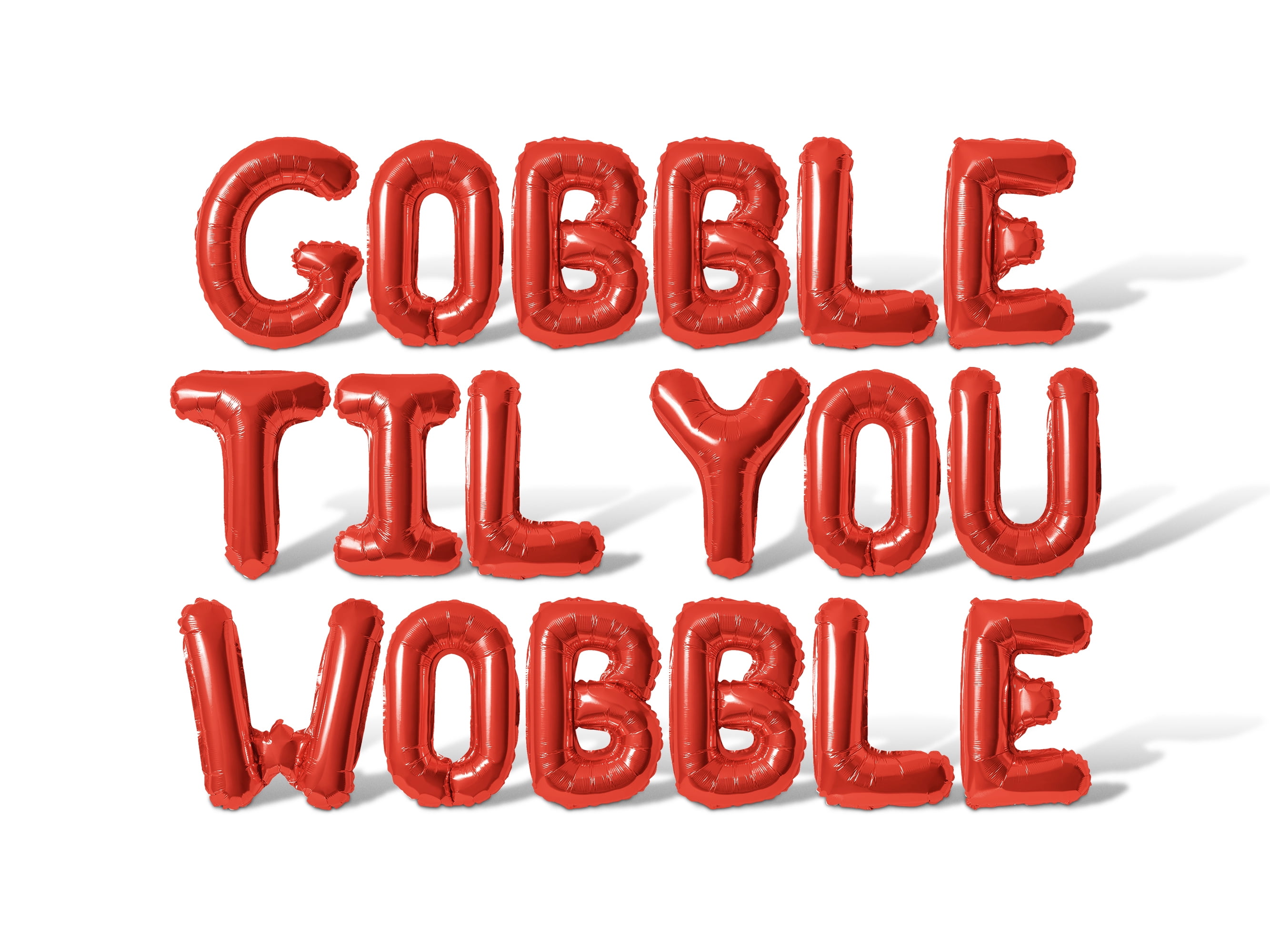 Letter Balloons - GOBBLE TIL YOU WOBBLE 16" Inch Alphabet Letters Foil ...