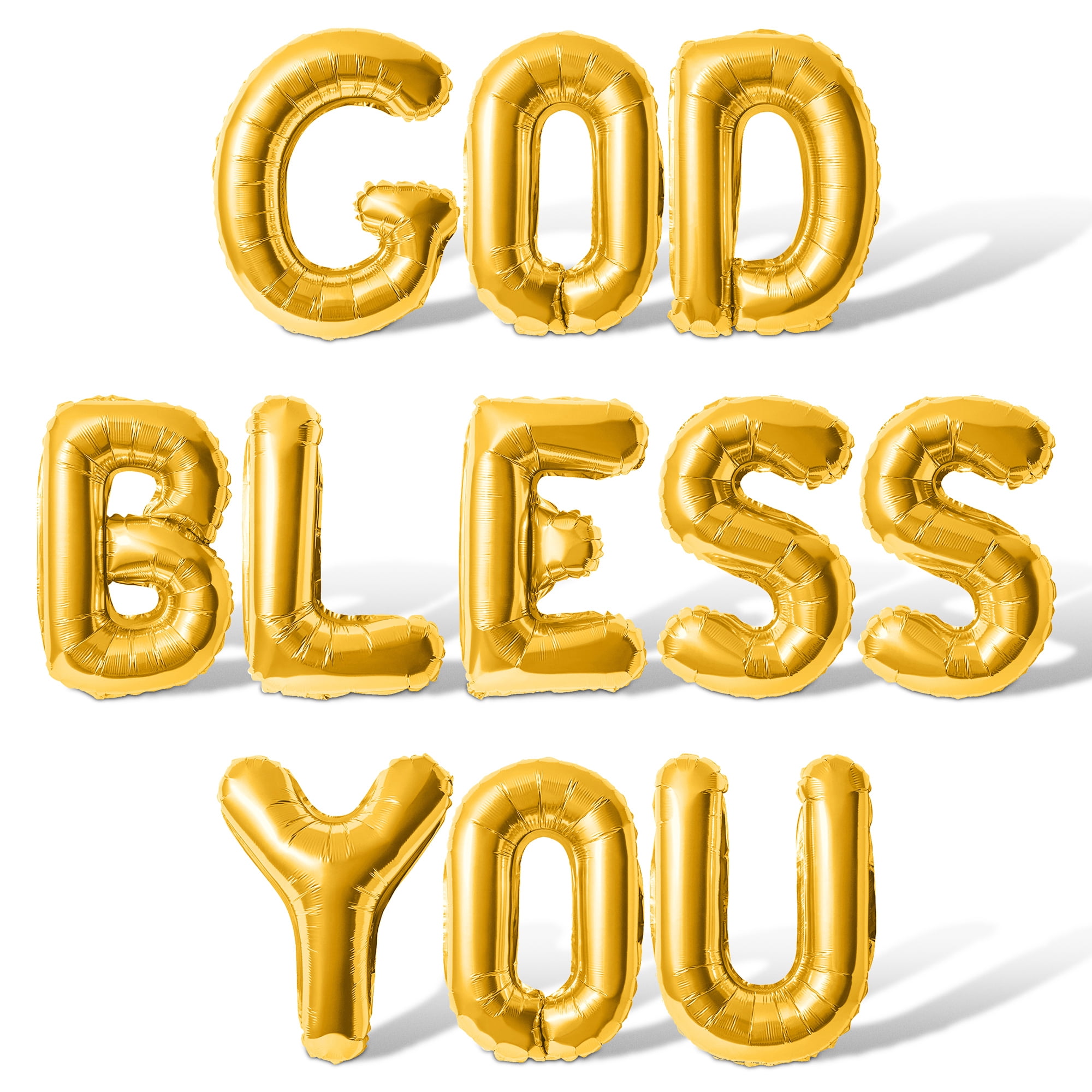 Letter Balloons - GOD BLESS YOU 16" Inch Alphabet Letters Foil Mylar ...
