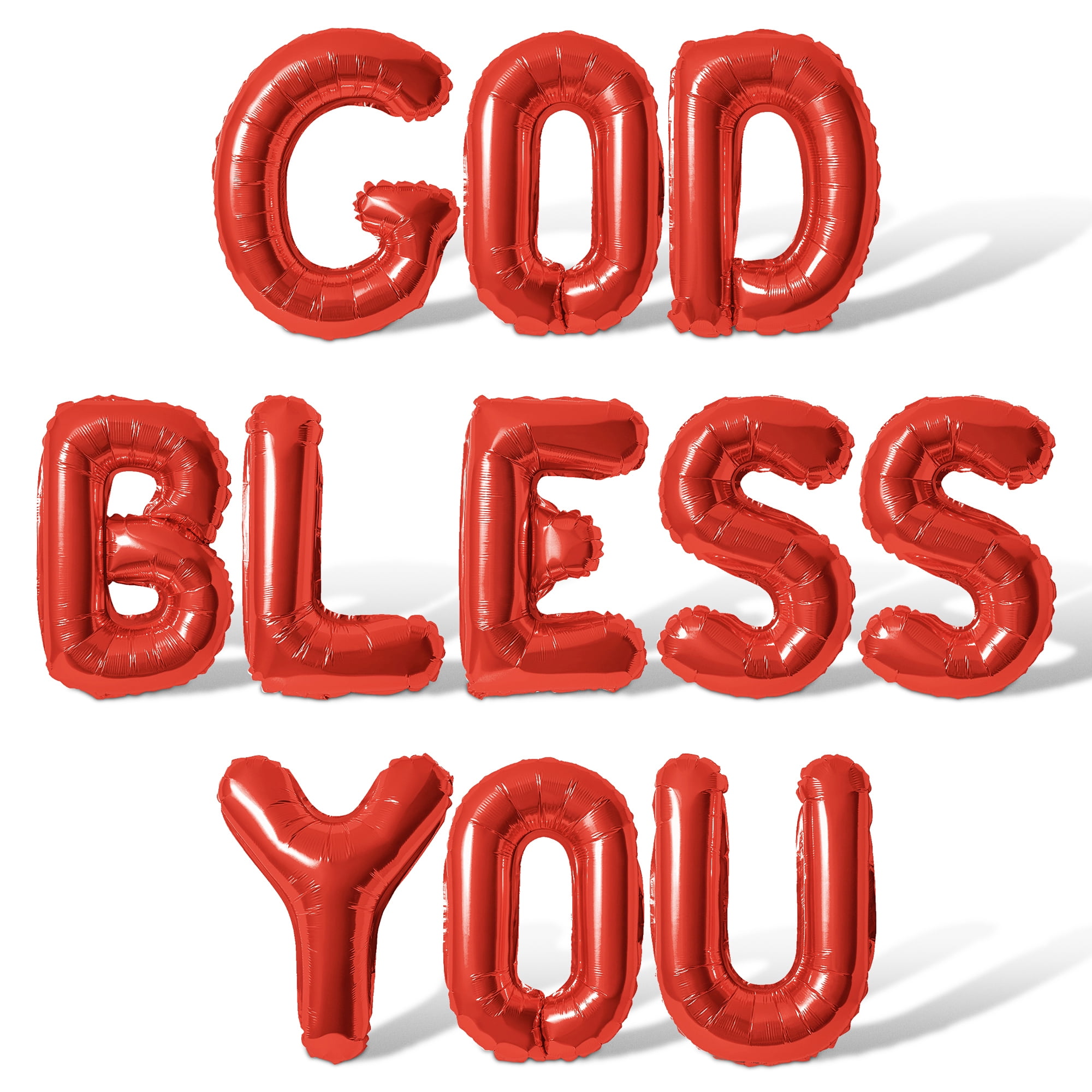 Letter Balloons - GOD BLESS YOU 16" Inch Alphabet Letters Foil Mylar ...