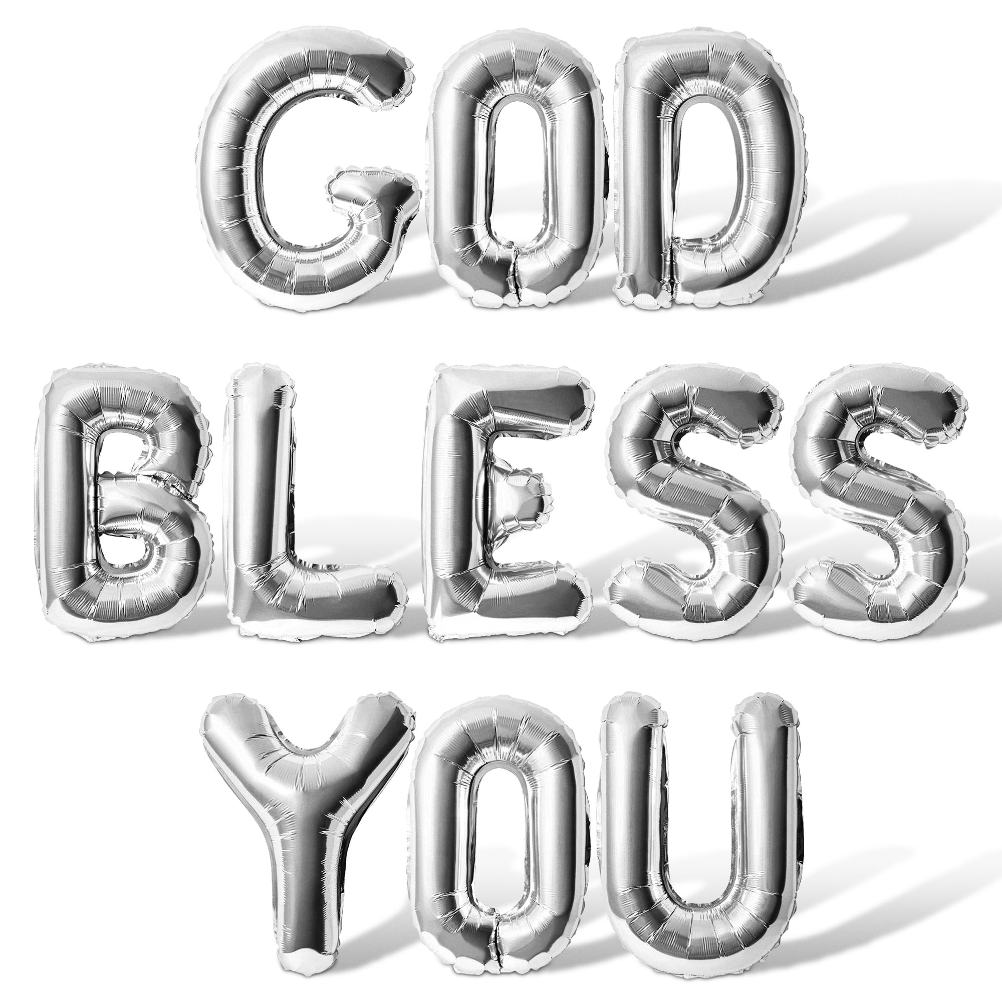 Letter Balloons - GOD BLESS YOU 16" Inch Alphabet Letters Foil Mylar ...